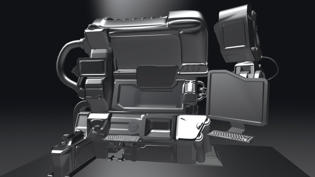 High Poly Sci Fi Computer Terminal (WIP) - 3D model by benfalcoart ...