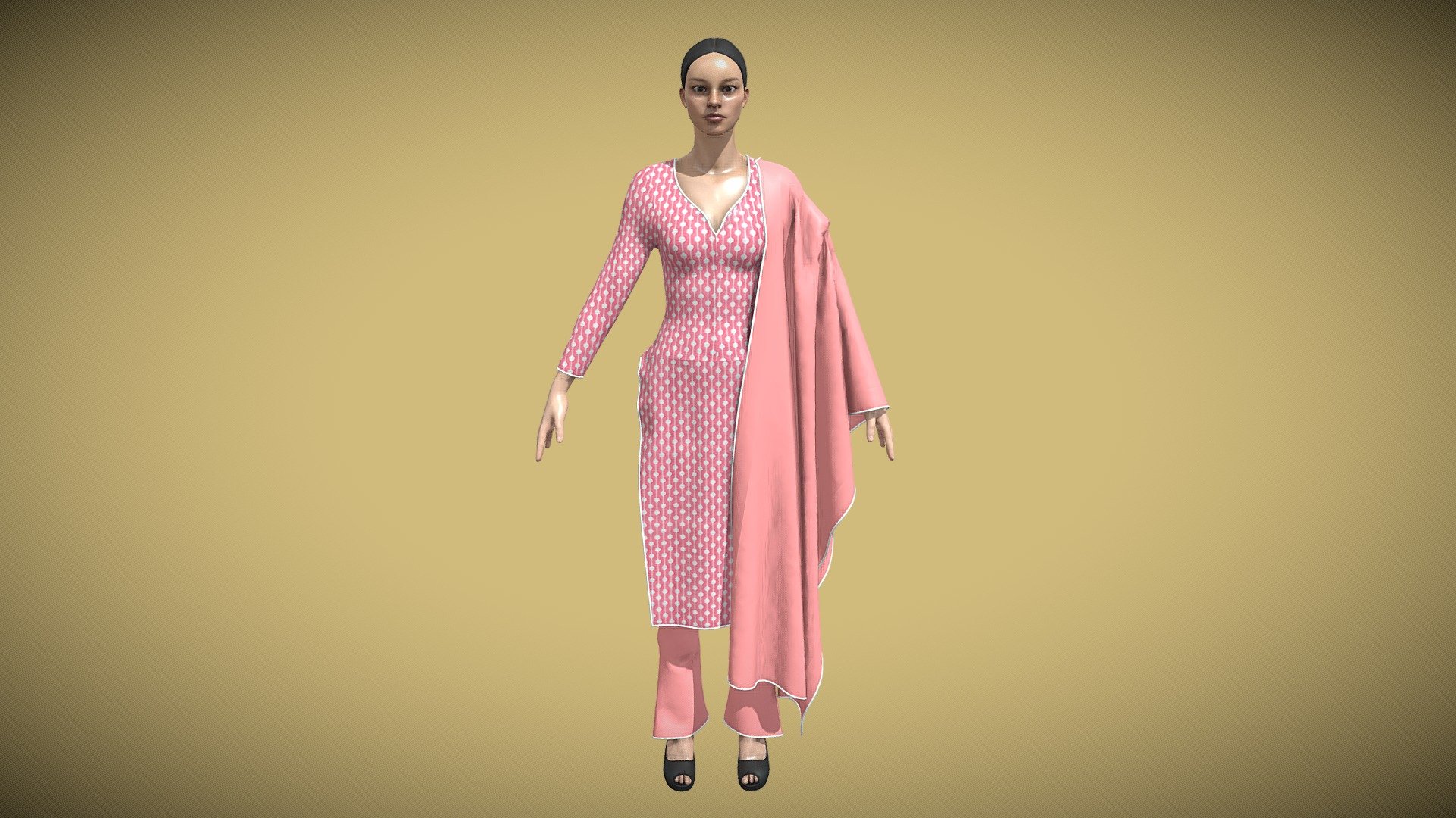 Nepali, Kurtha Surwal - Buy Royalty Free 3D model by SAXN [499d100 ...