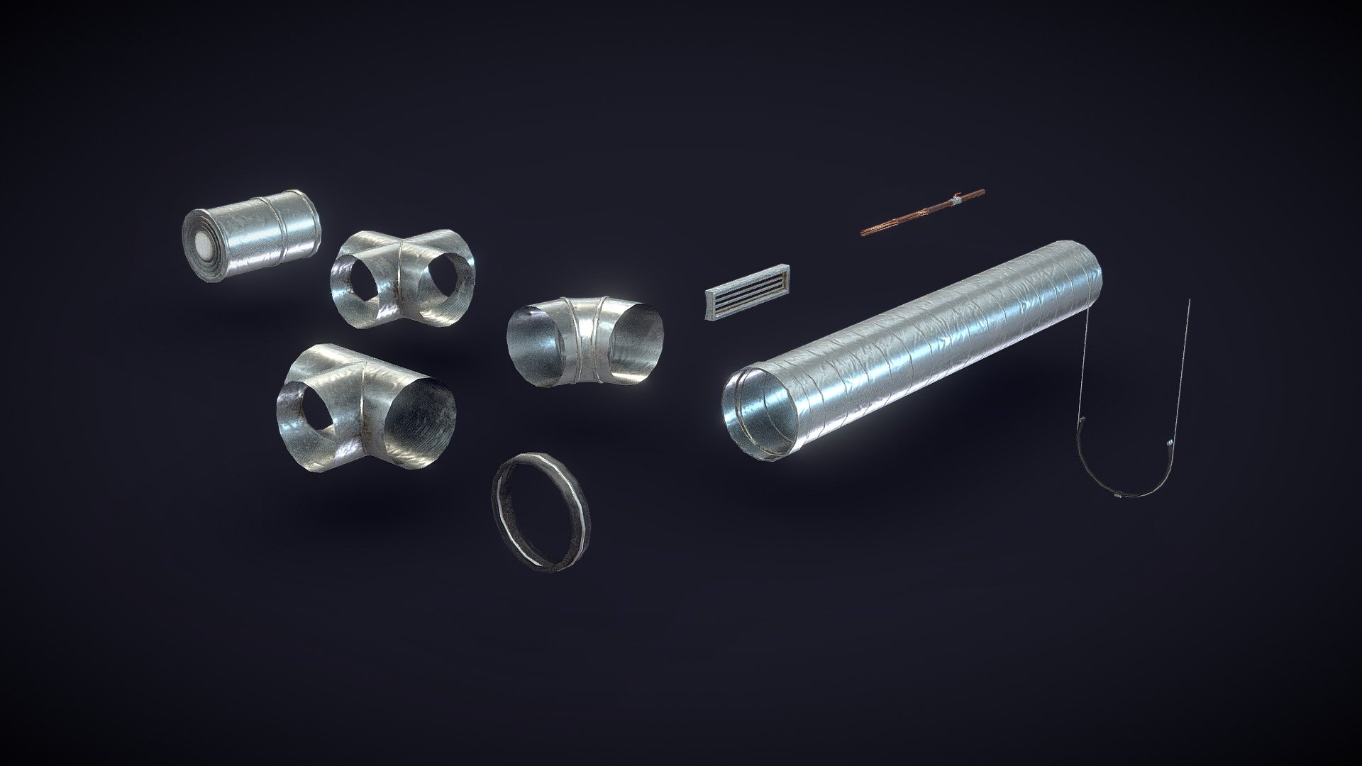 Air Duct Kit - (HVAC / Pipes / Air Conditioning) - Download Free 3D ...
