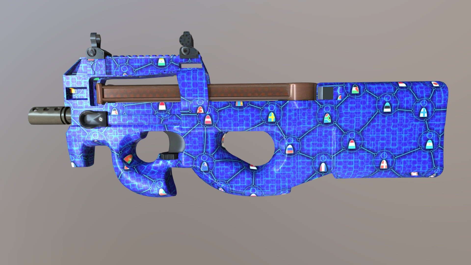 P90 Globally Connected - 3D model by TBayda [49a80c9] - Sketchfab