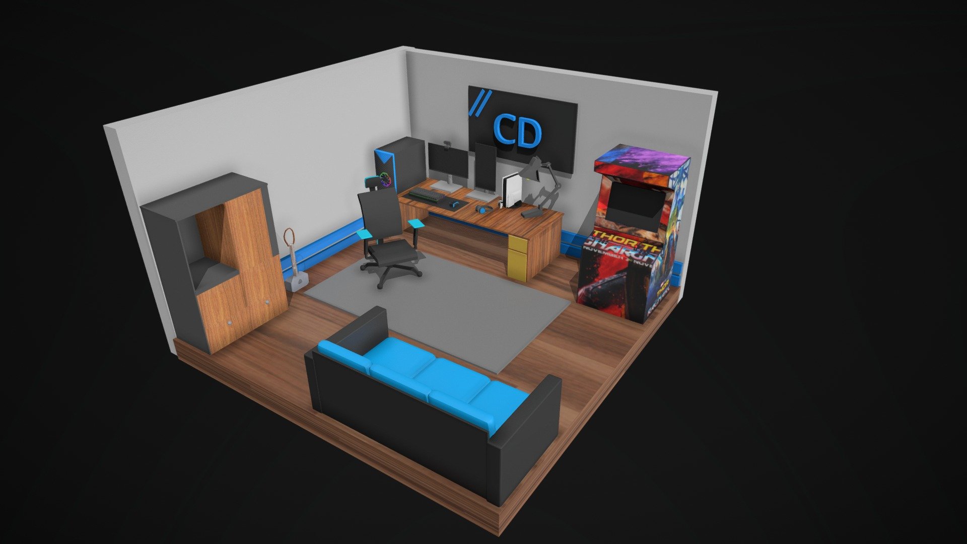 Gamer Studio - 3D model by Caio Descolado (@caiocraft1202) [49a9cce ...