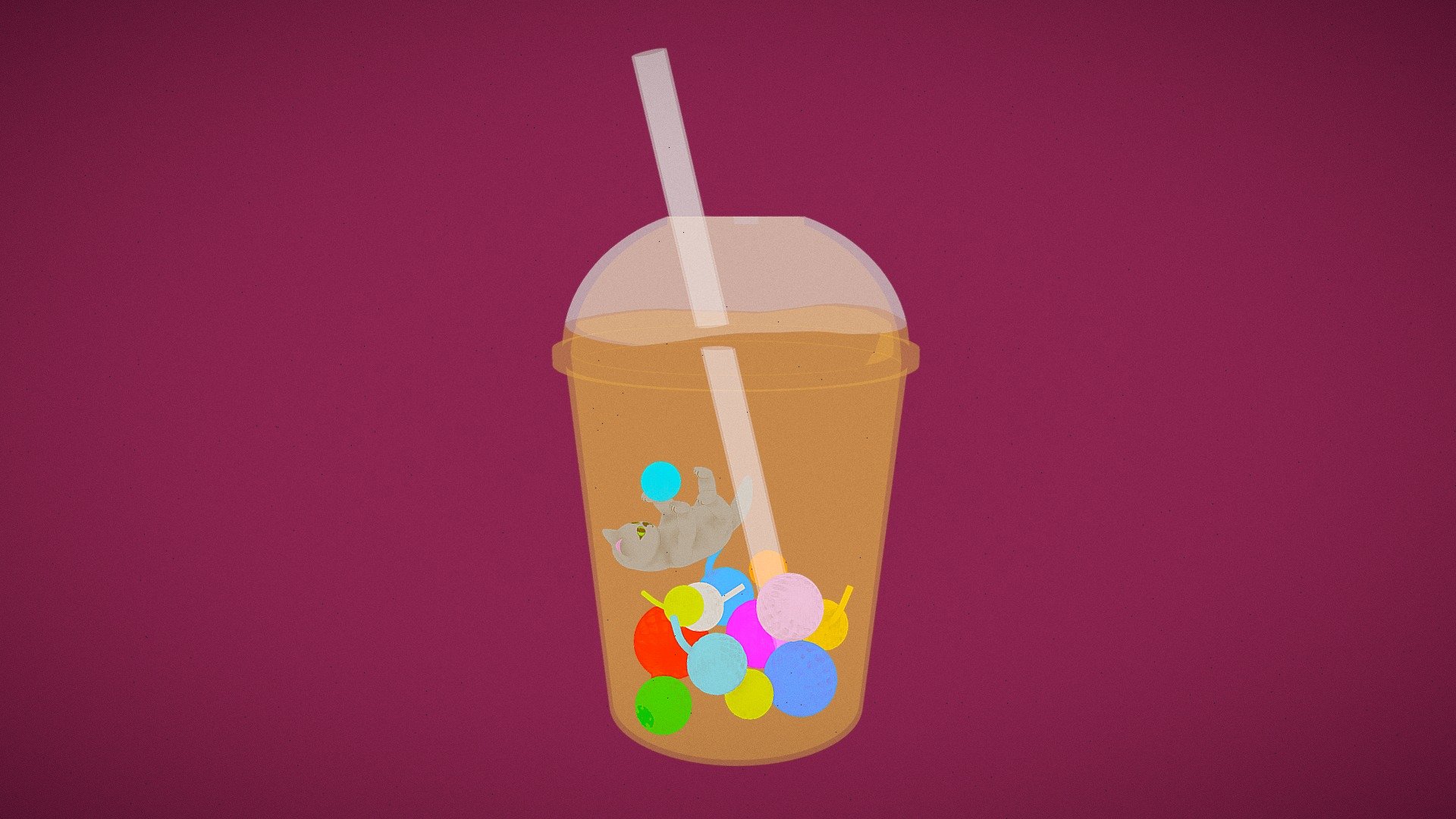 Cat Boba Tea - 3D model by FlameKitty [49acbfb] - Sketchfab