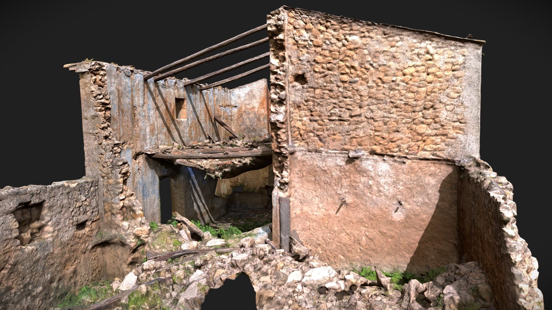 Old Farm House Ruins Drone Scan - Buy Royalty Free 3D model by Per's ...