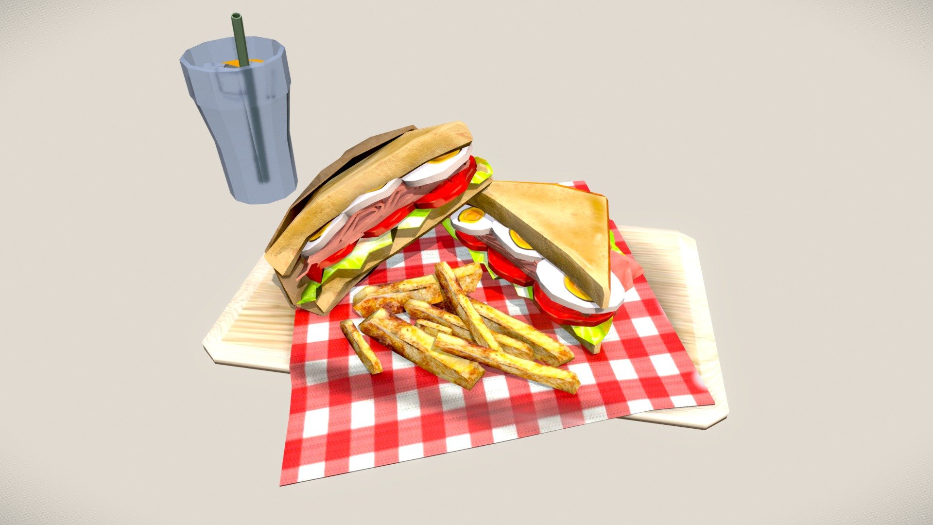Sandwiches Meal - 3D model by pockyway [49b2c70] - Sketchfab