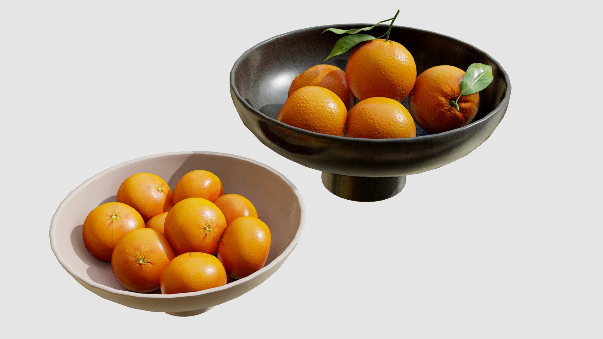 Food Set 04 / Bowls with Oranges and Mandarins - 3D model by 3detto ...
