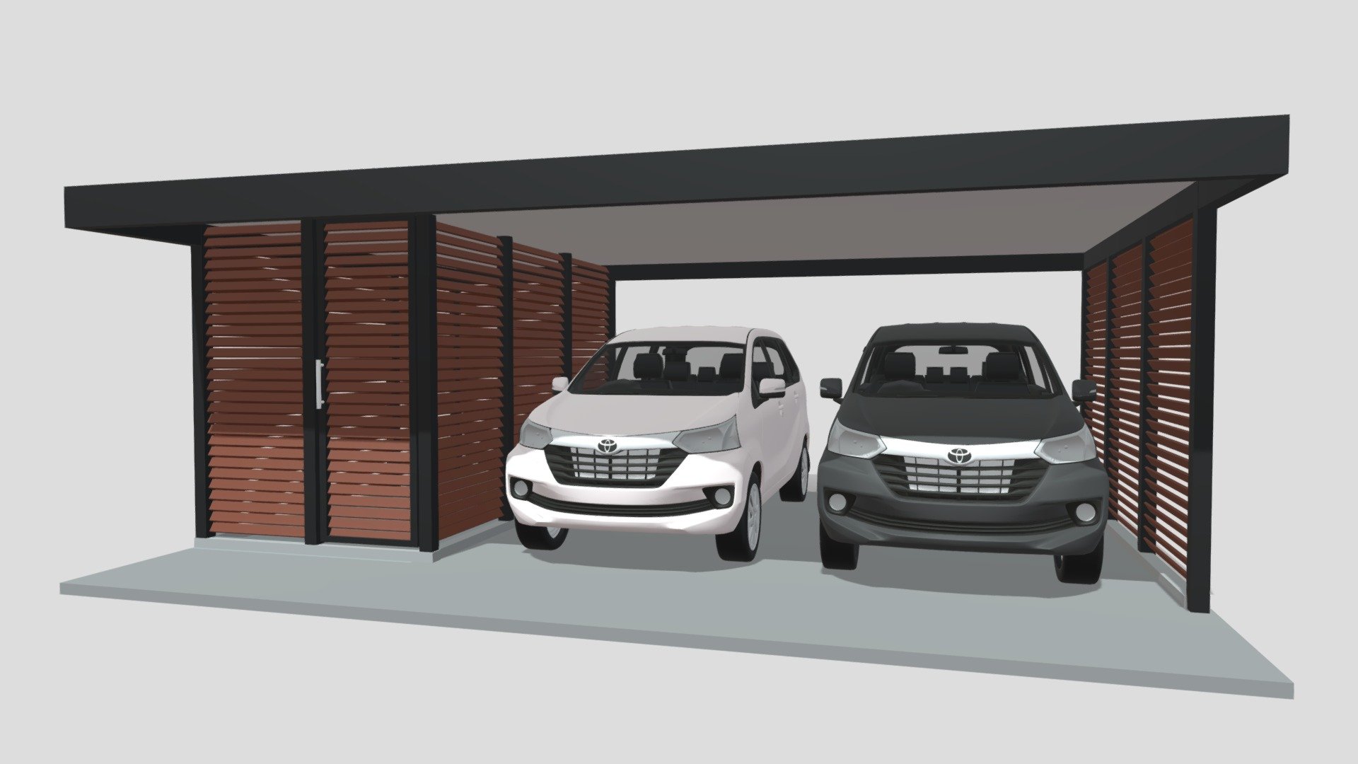 Carport 4x6 Minimalis (Garasi + Kanopi) - Buy Royalty Free 3D model by ...