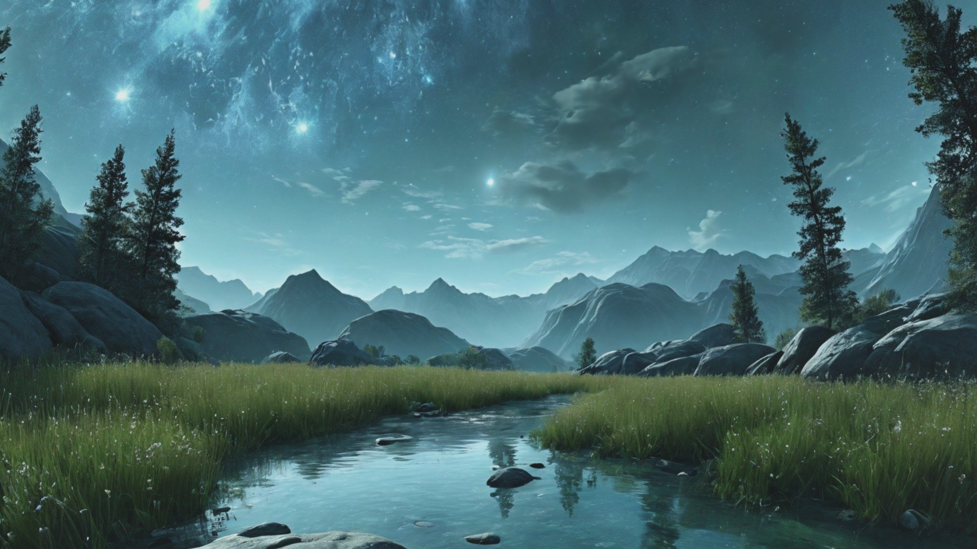 HDRI Night Time Skybox Landscape Panorama C - Buy Royalty Free 3D model ...