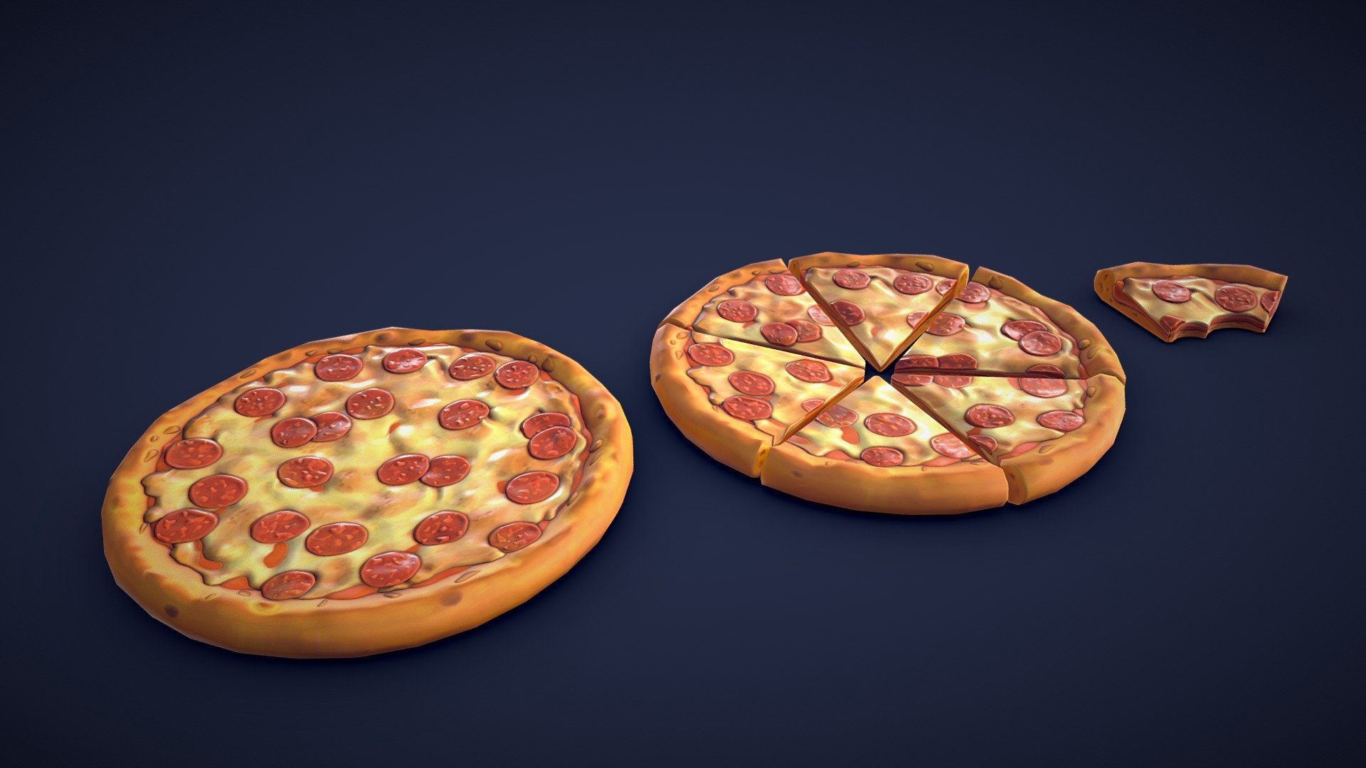 Stylized Pepperoni Pizza - Low Poly - Buy Royalty Free 3D model by ...