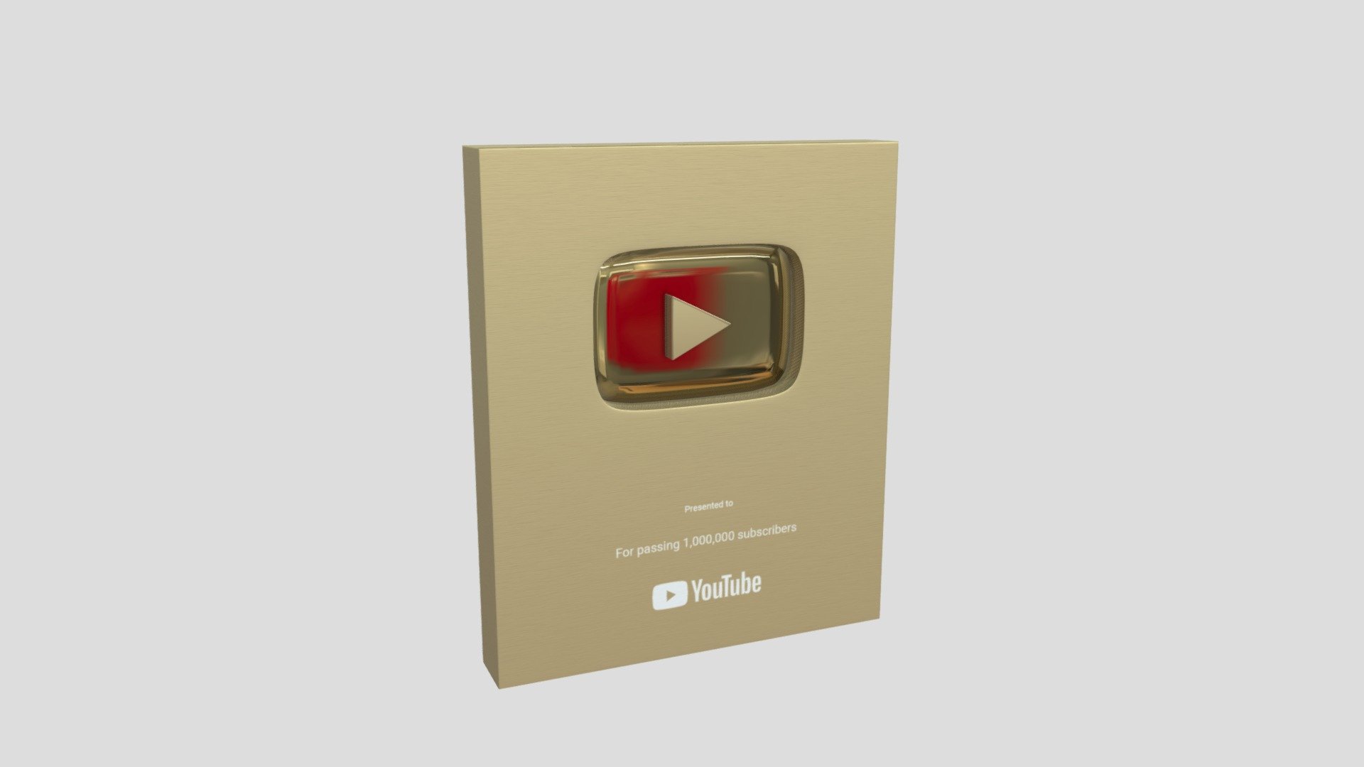 YouTube Creator Awards - GOLD - 3D model by KD (@alsharabik) [49c4cd3 ...
