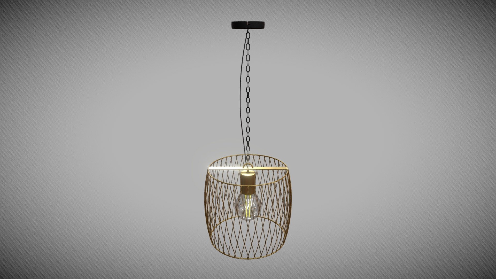 Wire Cage Ceiling Lamp - 3D model by Fathis [49d60d7] - Sketchfab