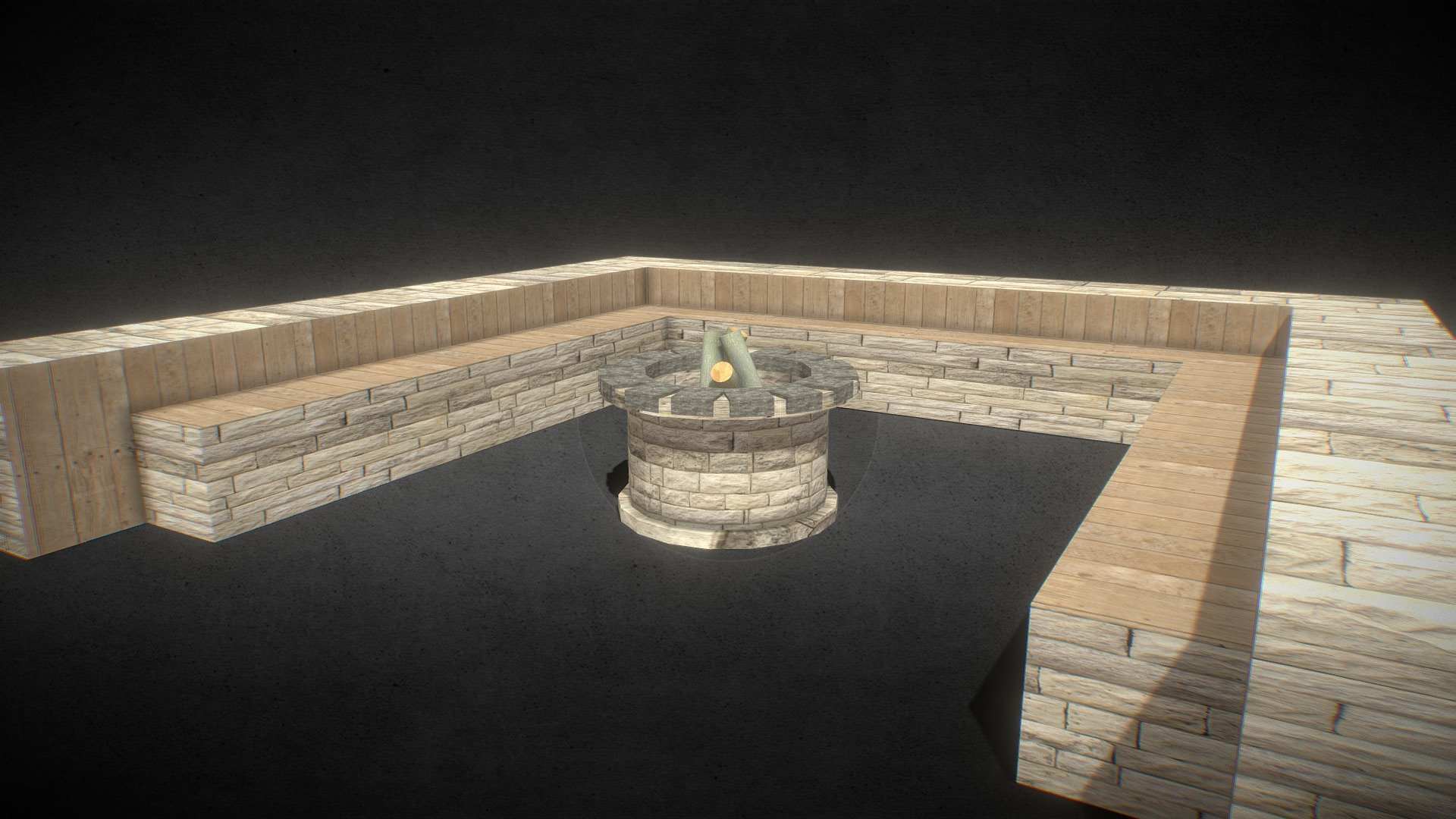 Game Ready Fire Pit with Seating - Download Free 3D model by OmegaRedZA ...