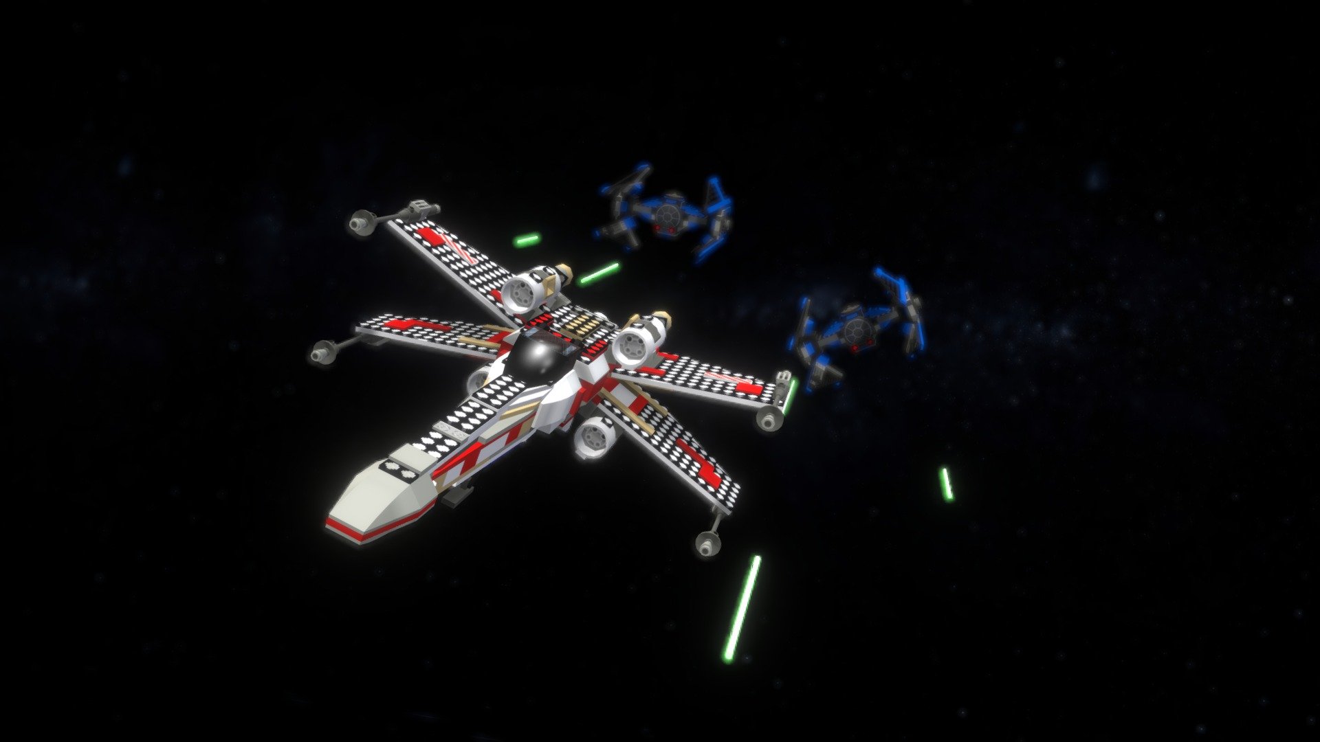 Lego X-Wing vs Tie Interceptor - 3D model by Nick Wilkinson ...