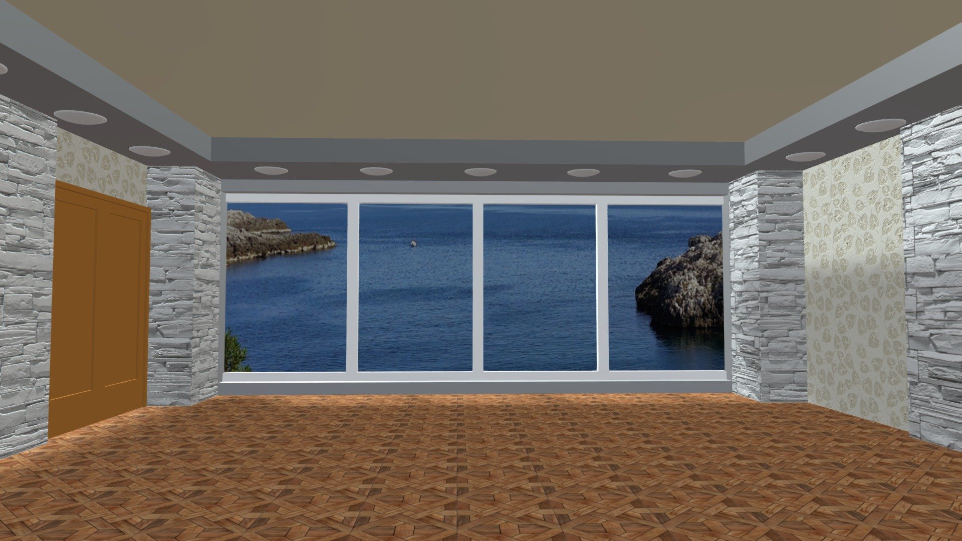 Interior room with panoramic view - 3D model by Auriston Pacheco ...