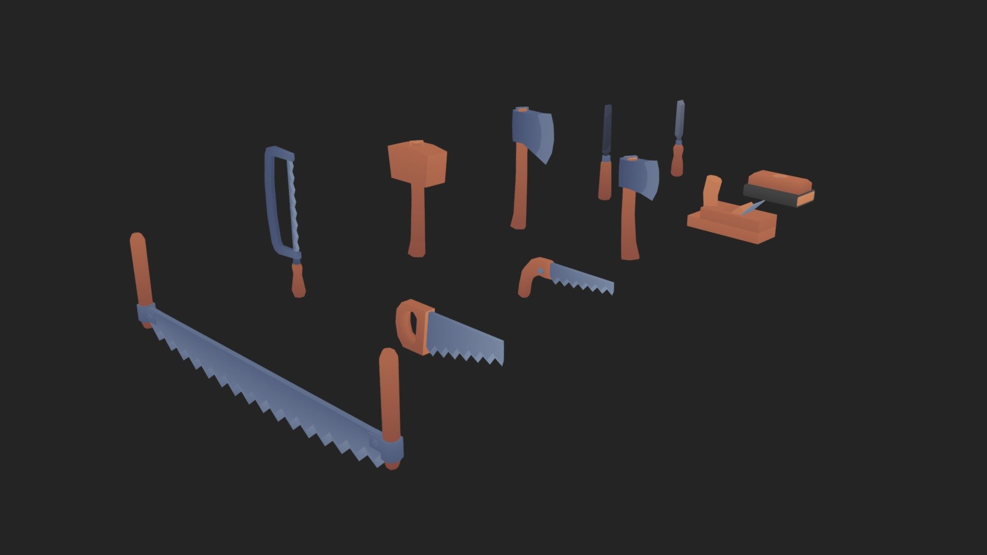 Woodworking Tools - Low Poly / Stylized - 3D model by veresen [49fad1d] - Sketchfab