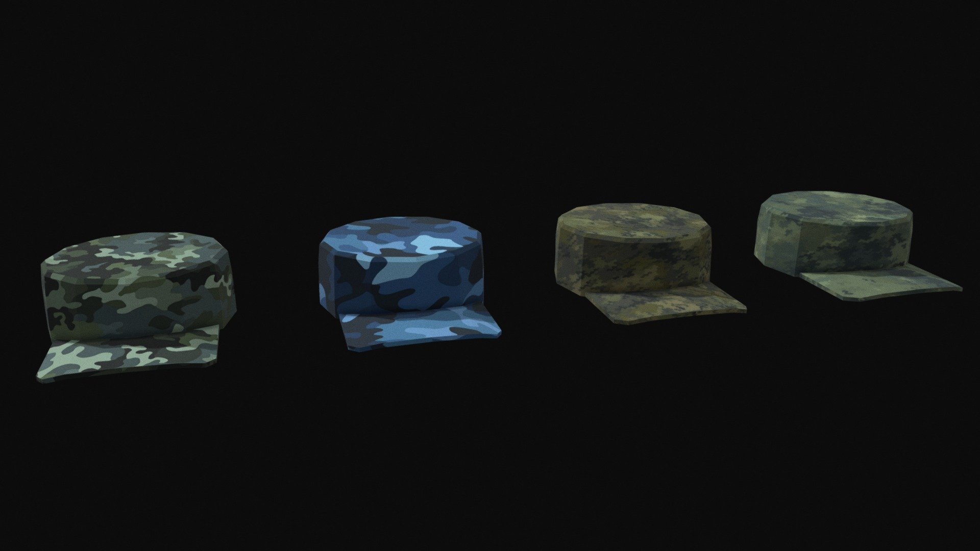 Low Poly Camo Military Field Cap - Buy Royalty Free 3D model by ...