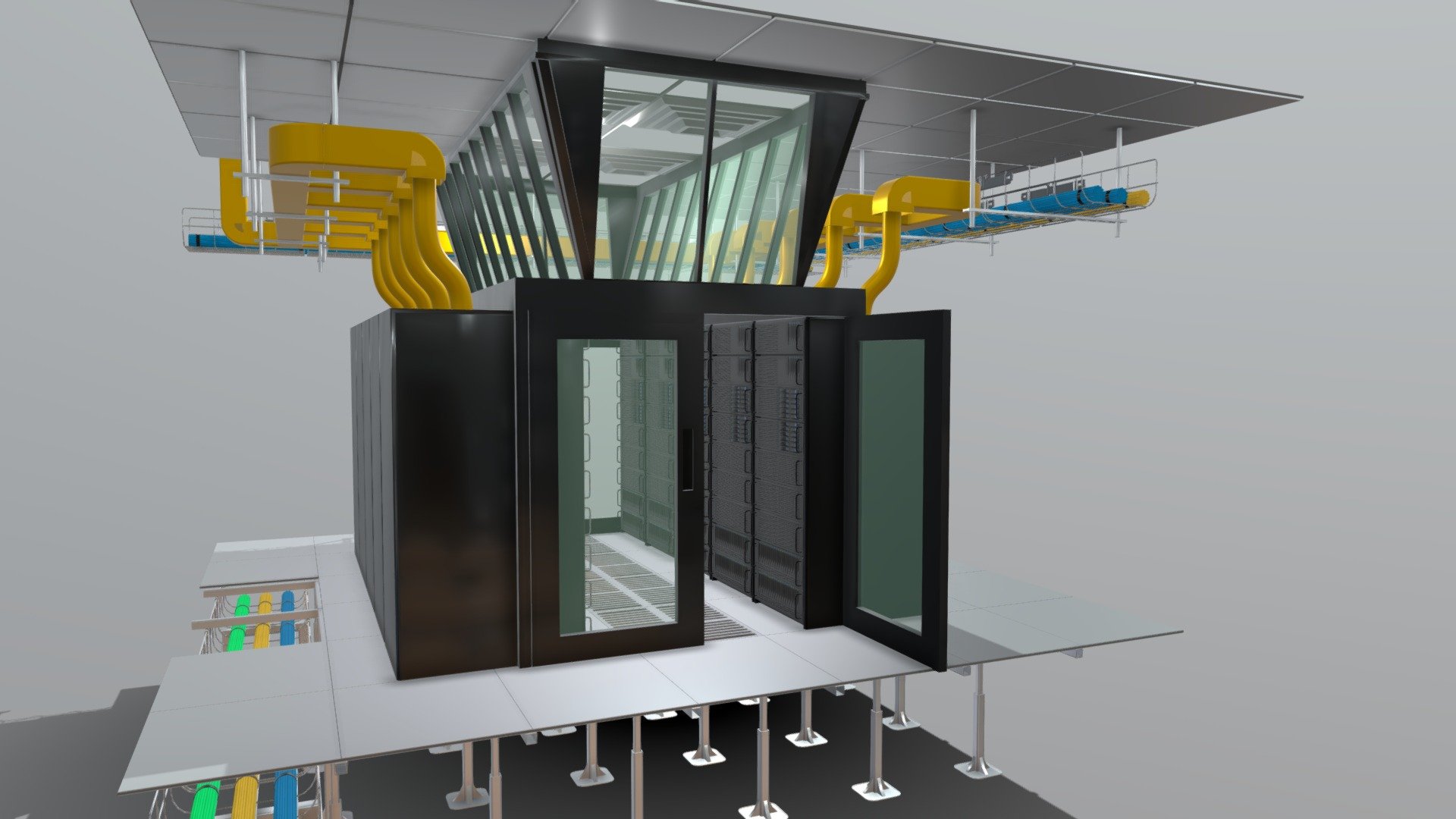 Server Room - 3D model by u9 [49fe342] - Sketchfab
