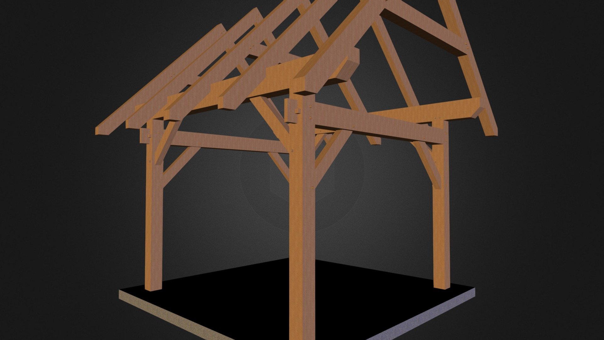 12x12 Timber Frame Shed 3d Model By Timber Frame Hq Timberframehq