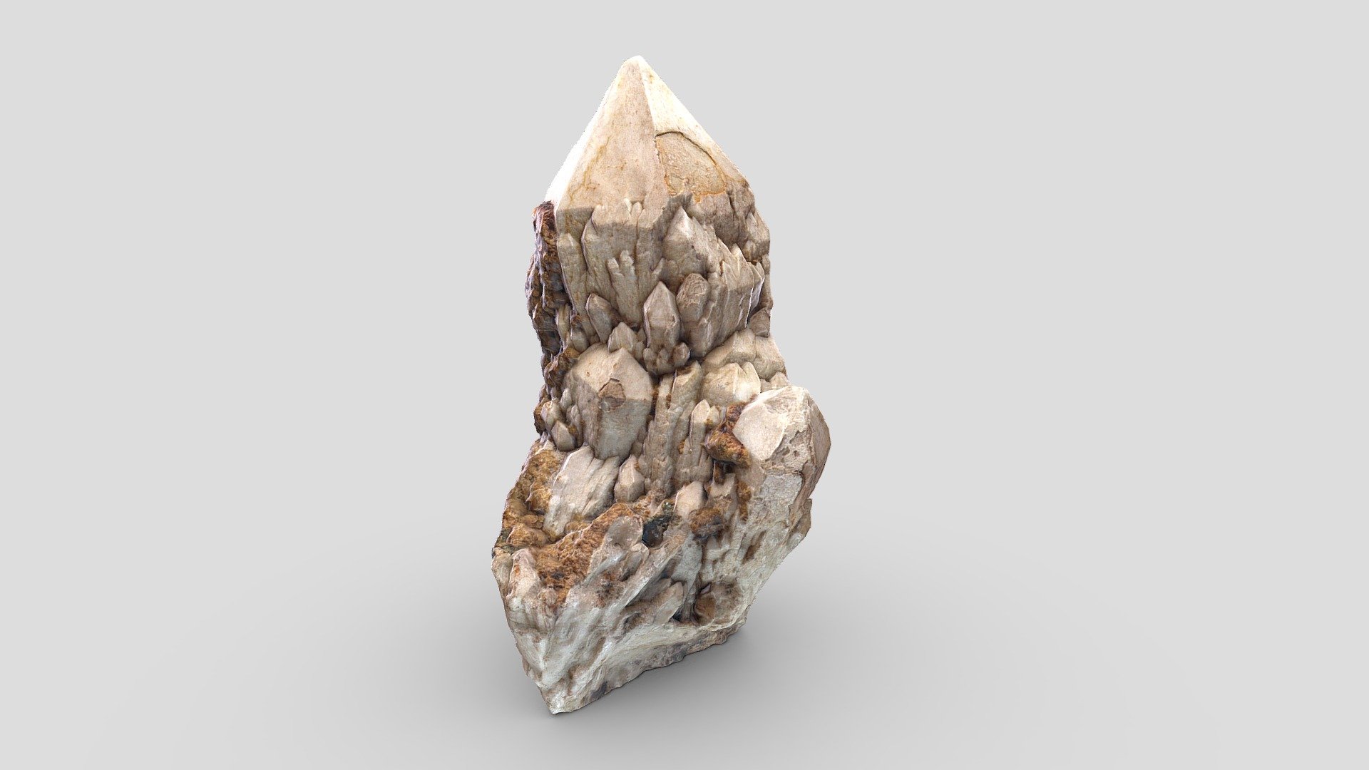 Quartz Crystals coated with Chalcedony - Download Free 3D model by The ...