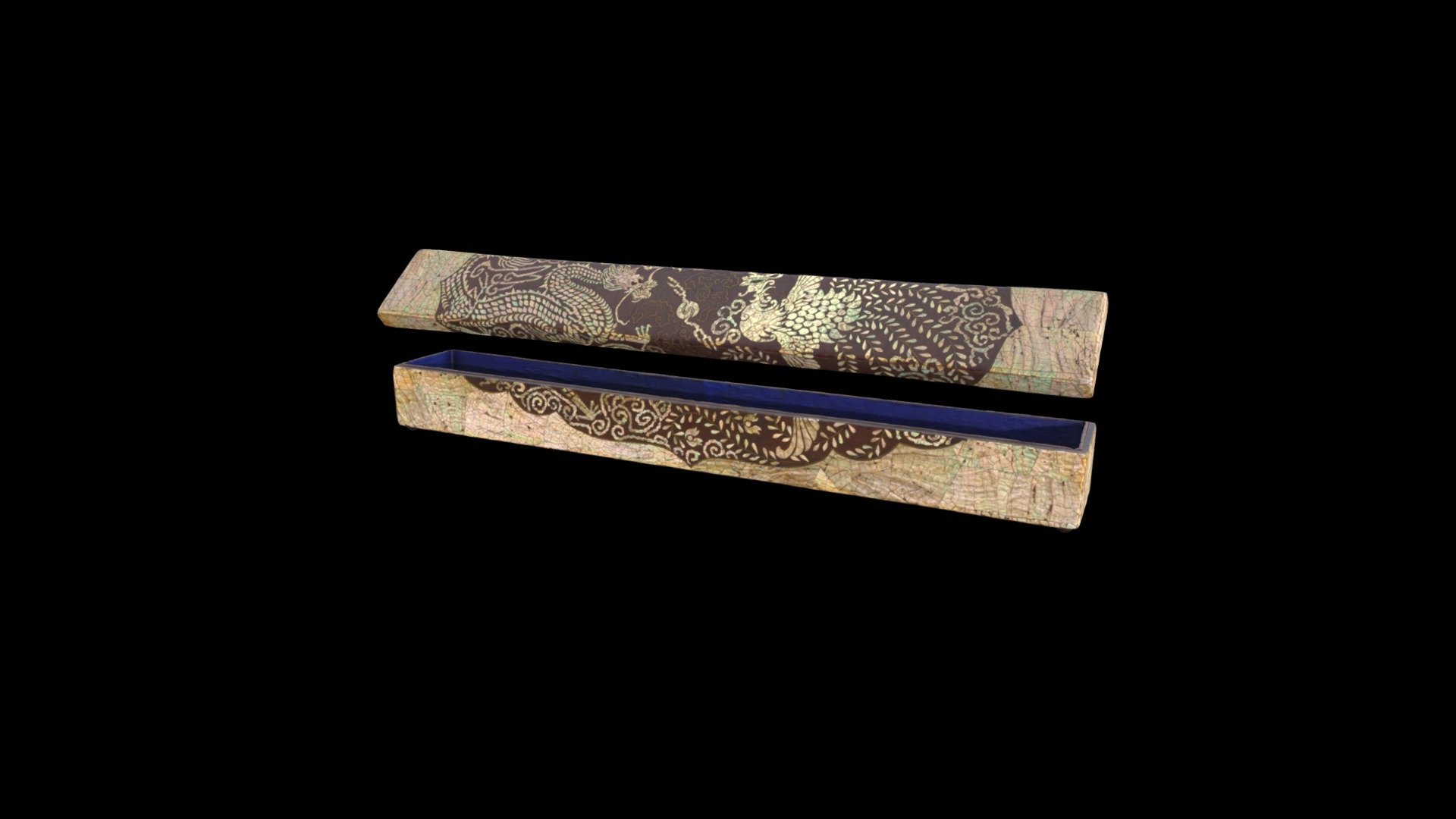 1990.15 Scroll Box with Dragon and Phoenix - Download Free 3D model by ...