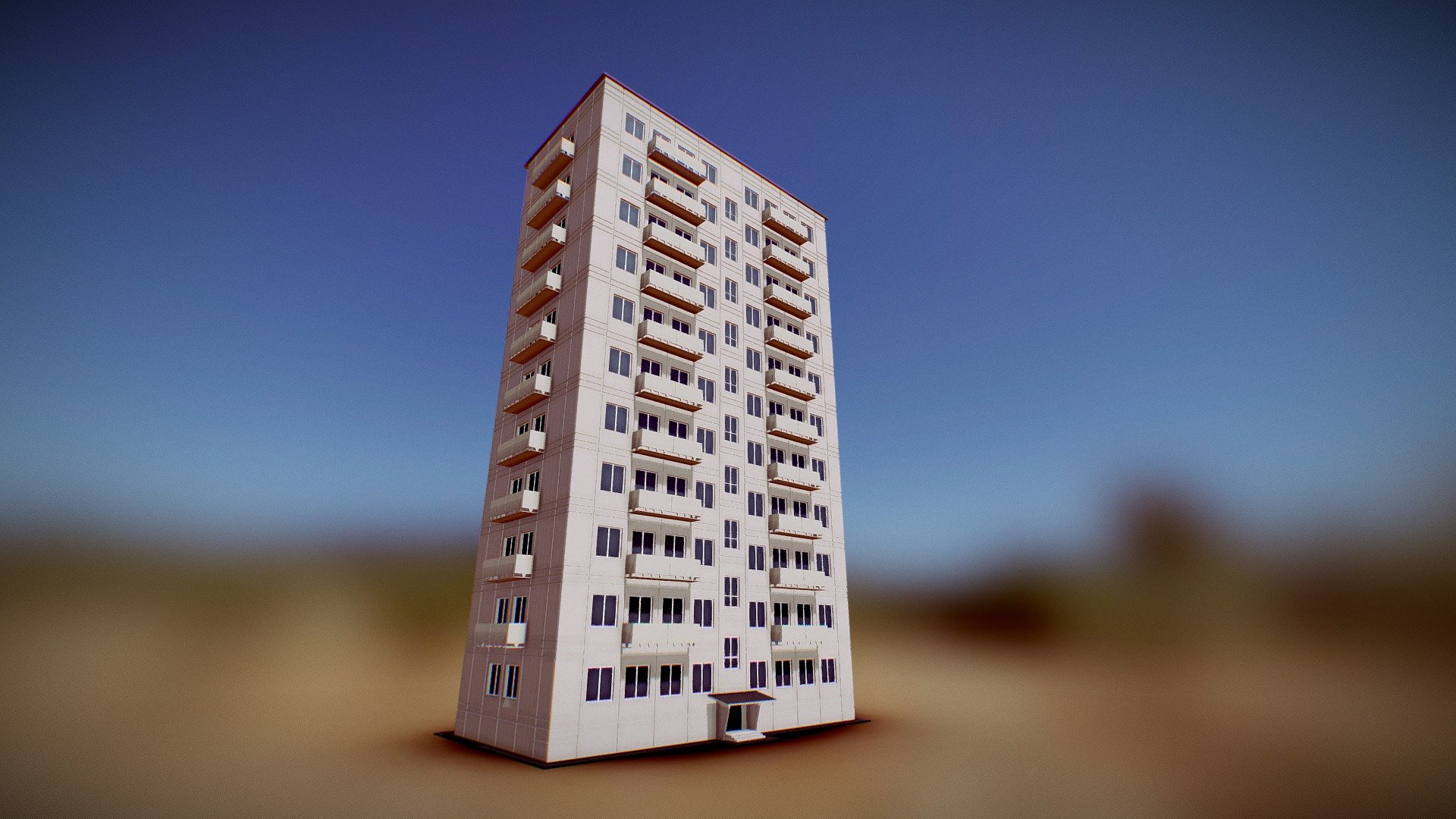 Russian-Soviet panel house: Panelka - Download Free 3D model by ...
