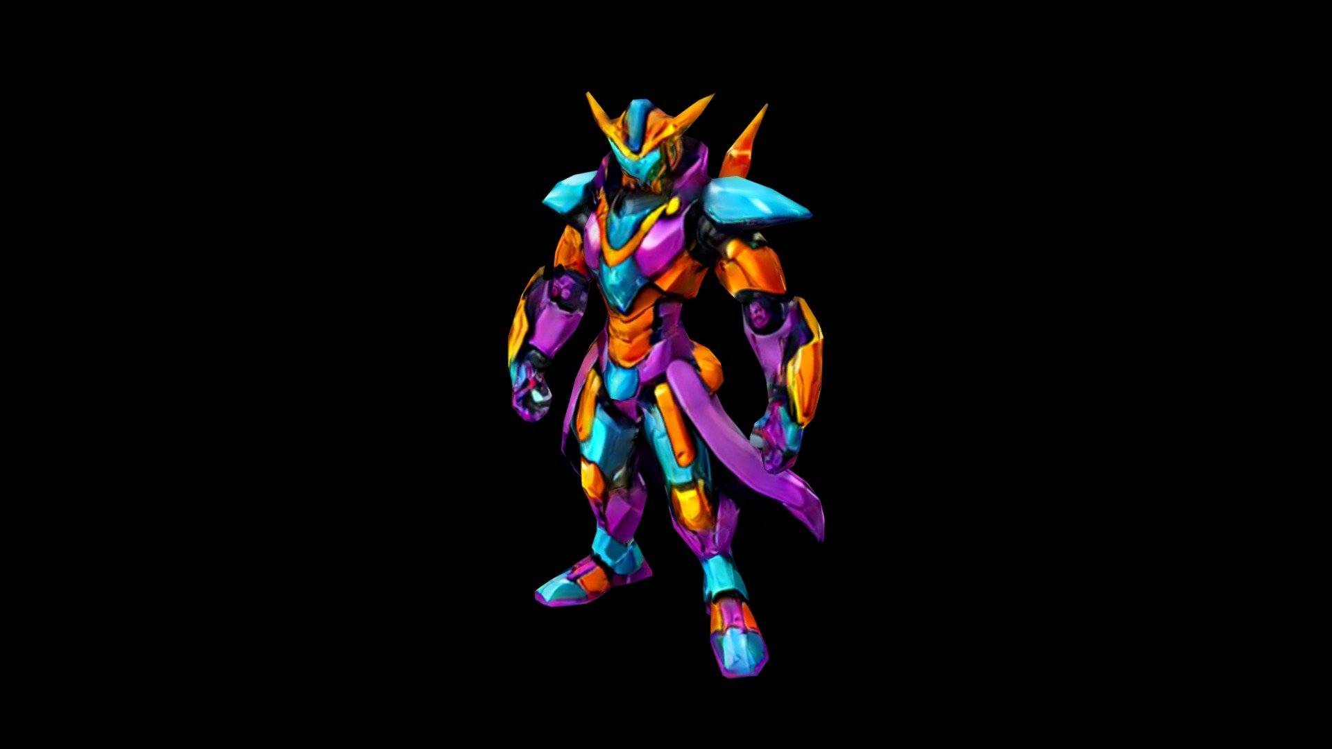 Colorful robot standing tall in this illustratio - Download Free 3D ...