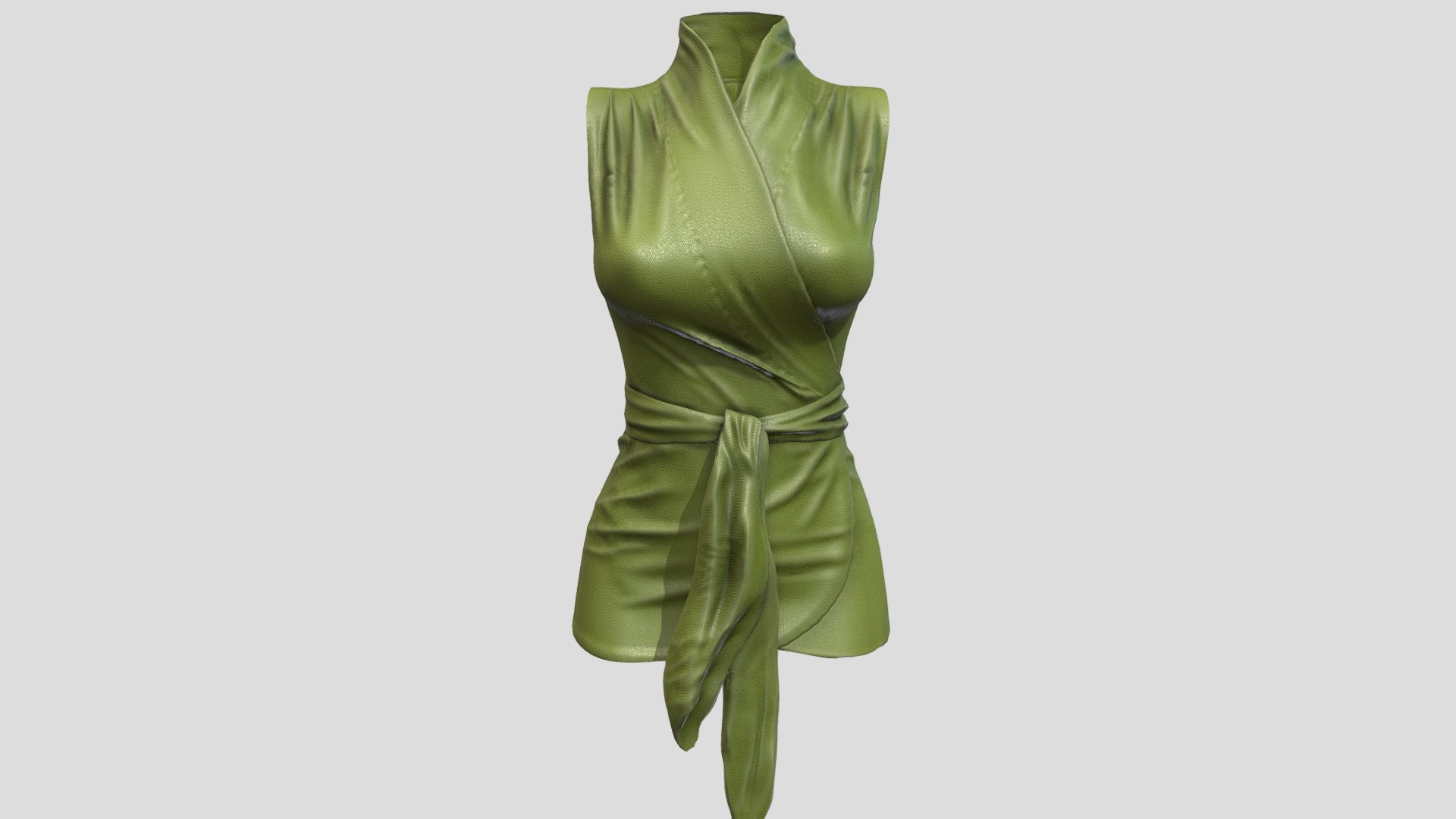Female Sleeveless Tie Wrap Top - Buy Royalty Free 3D model by 3dia ...