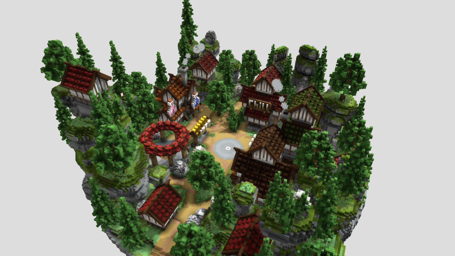 Forest Village - Minecraft Spawn - 3D model by AizenessTeam (@suspectalien) [4a1724b] - Sketchfab