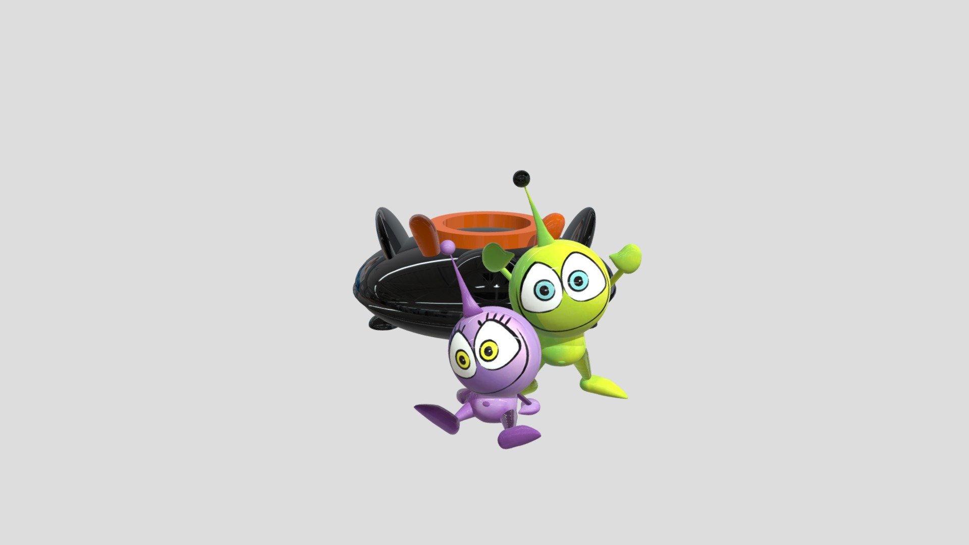 2 aliens and the girl's spaceship by: Vegan Pete - Download Free 3D ...