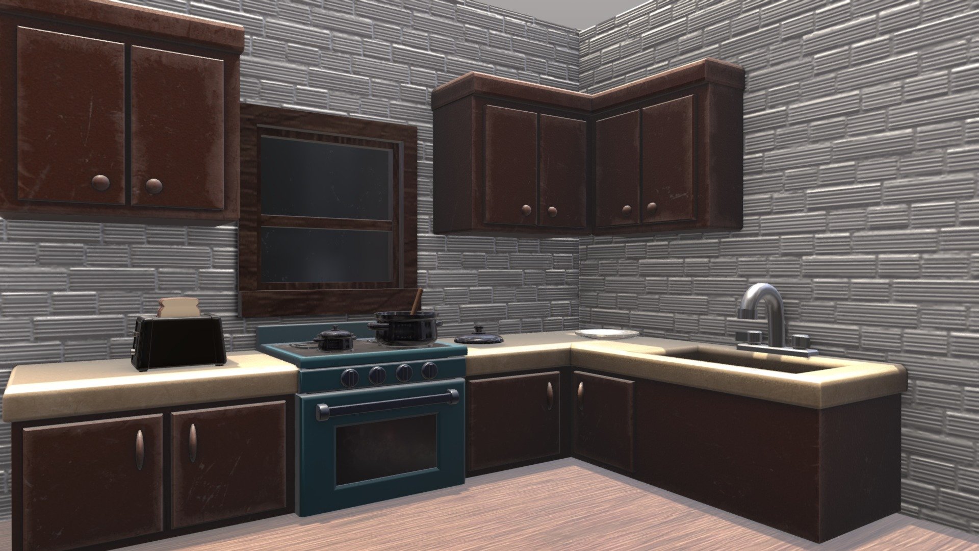 Kitchen - 3D model by valeskab [4a2b2a3] - Sketchfab