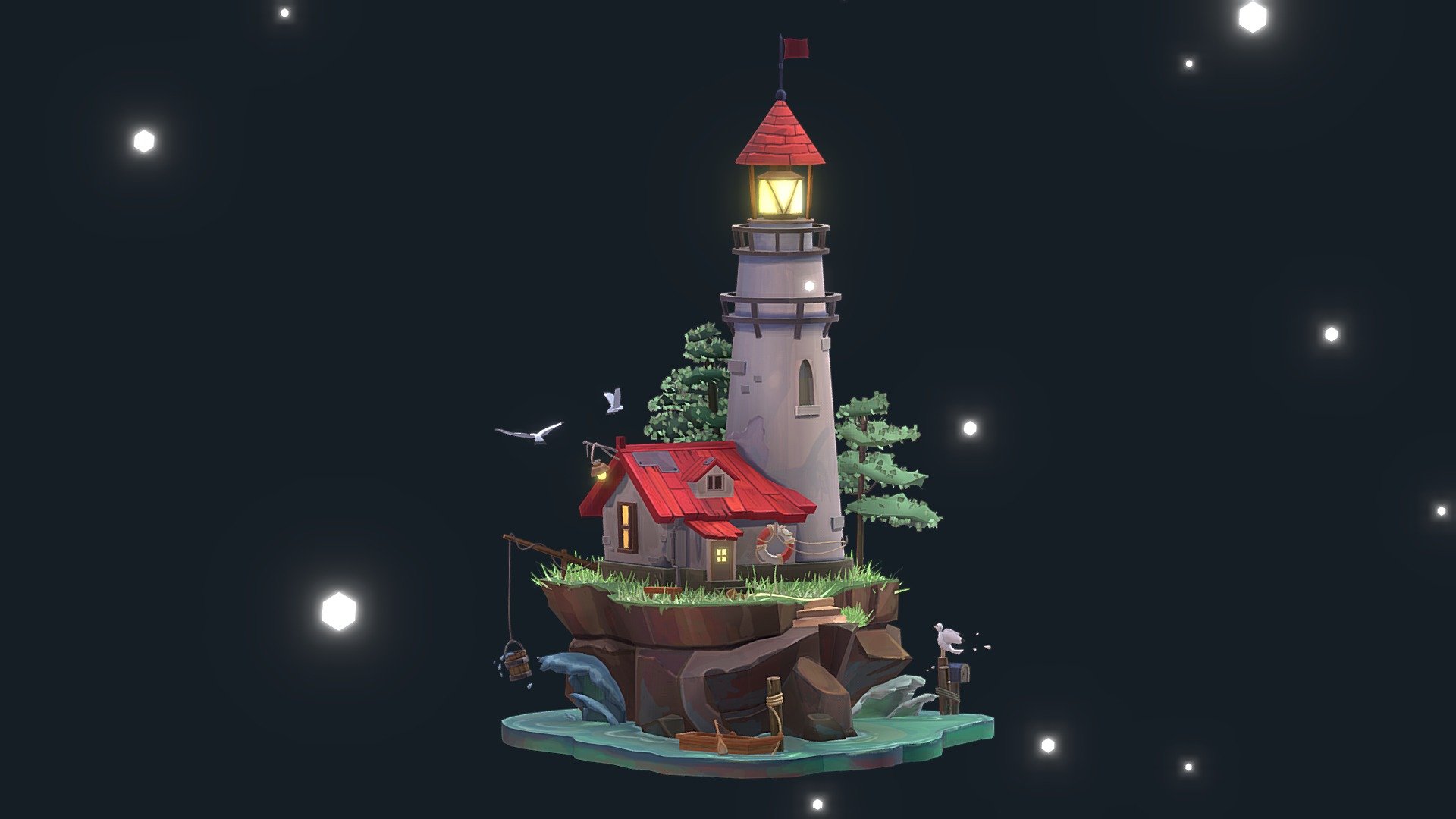 Lighthouse (Blender training project) - 3D model by iuliiasemenok ...