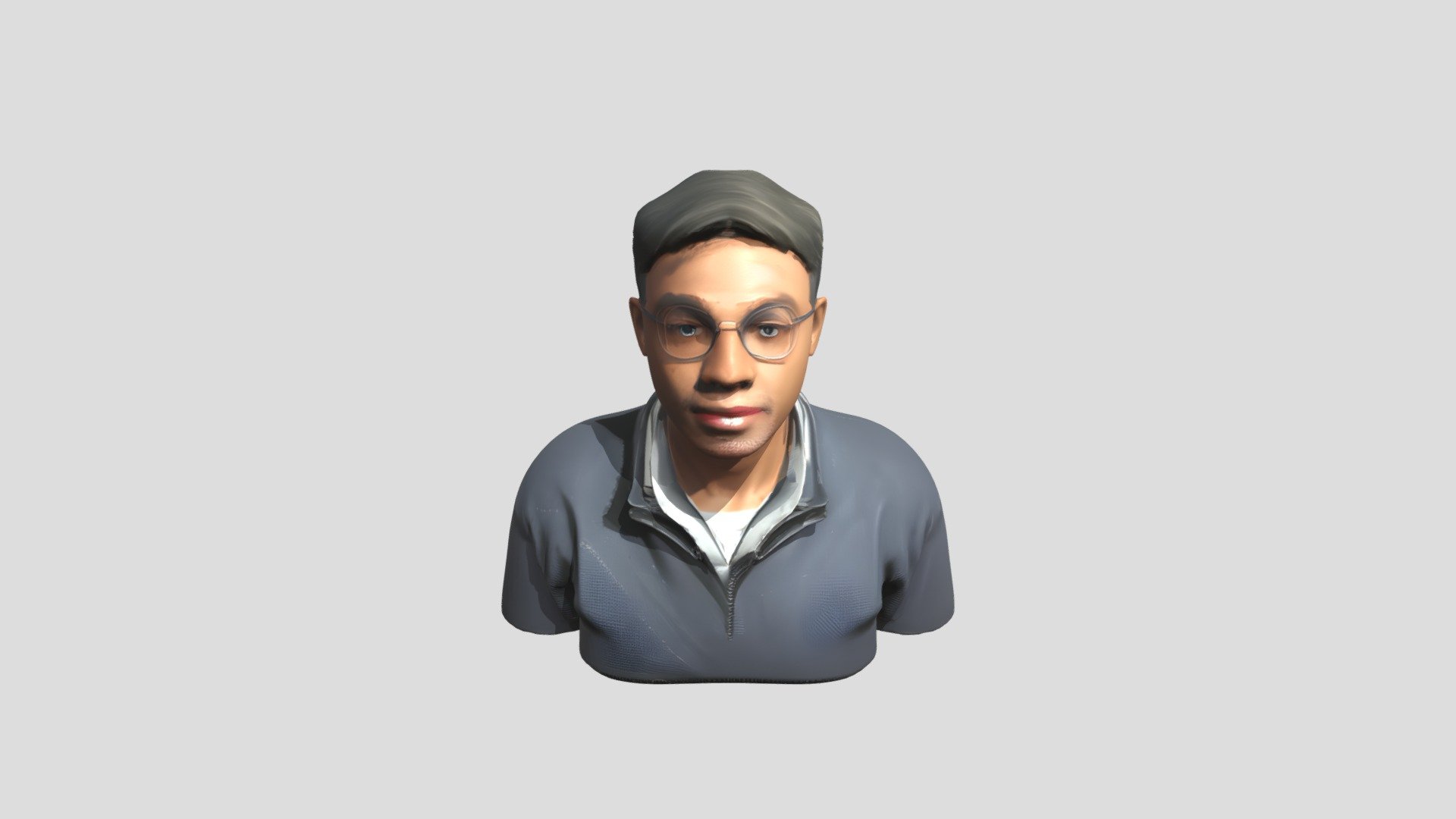 man wearing glasses with neutral expression - 3D model by mukaiblis ...