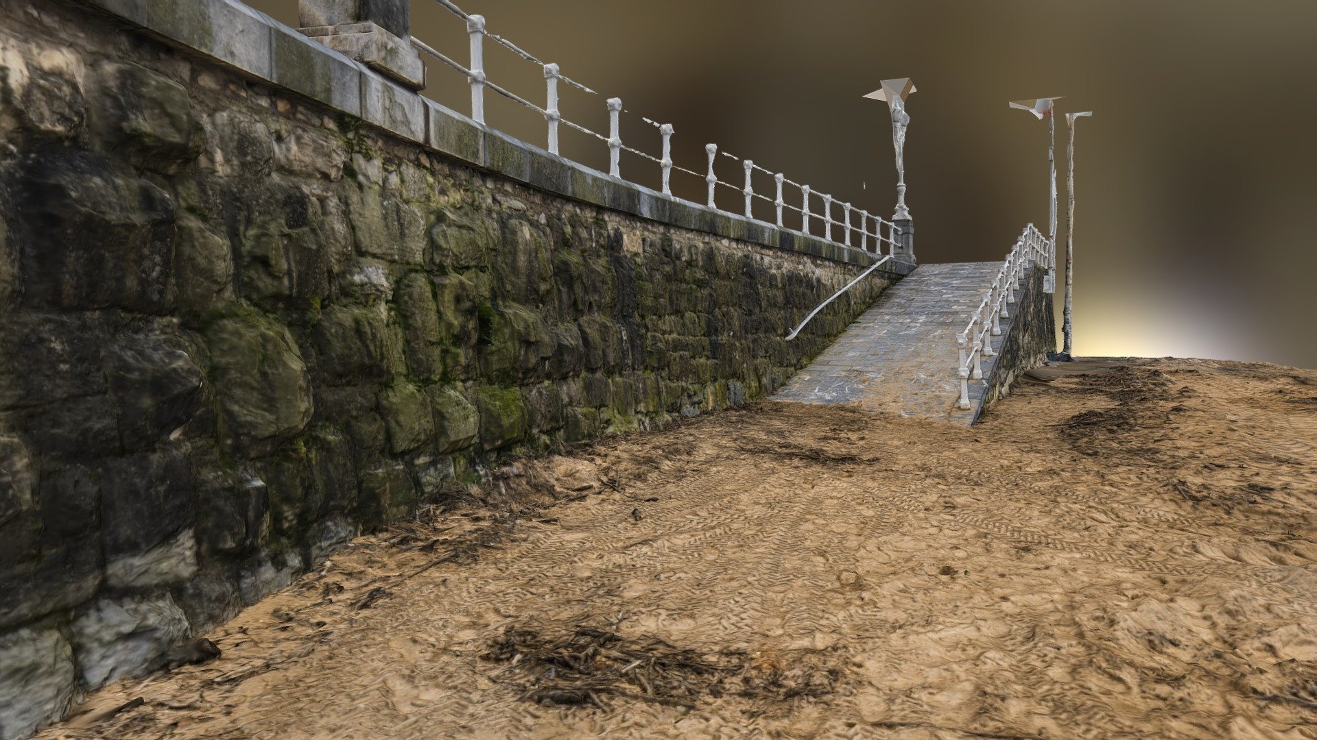 Beach access ramp and wall raw scan - Buy Royalty Free 3D model by ...