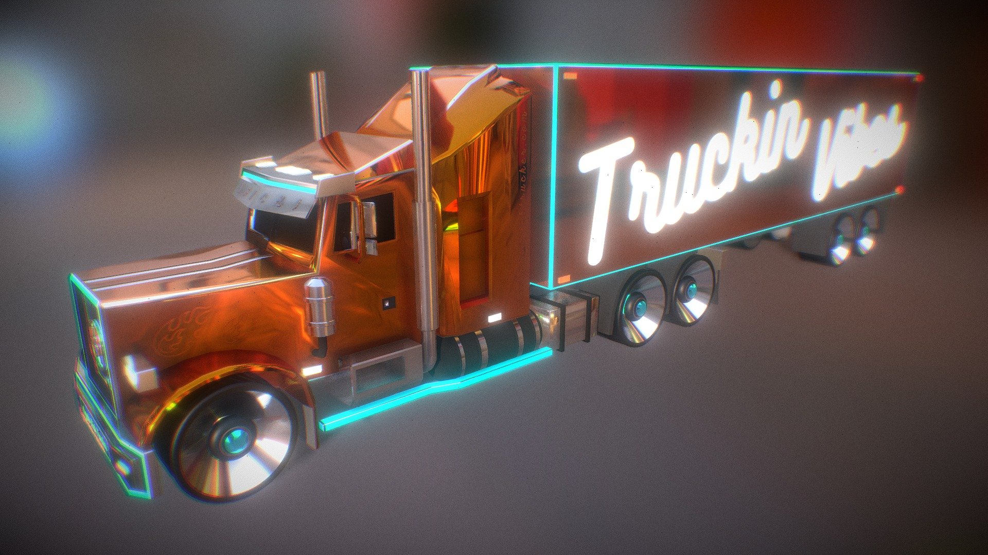 TRUCKIN VIBES - Ultimate Gold Truck 3D NFT - 3D model by Tokomex 3D ...