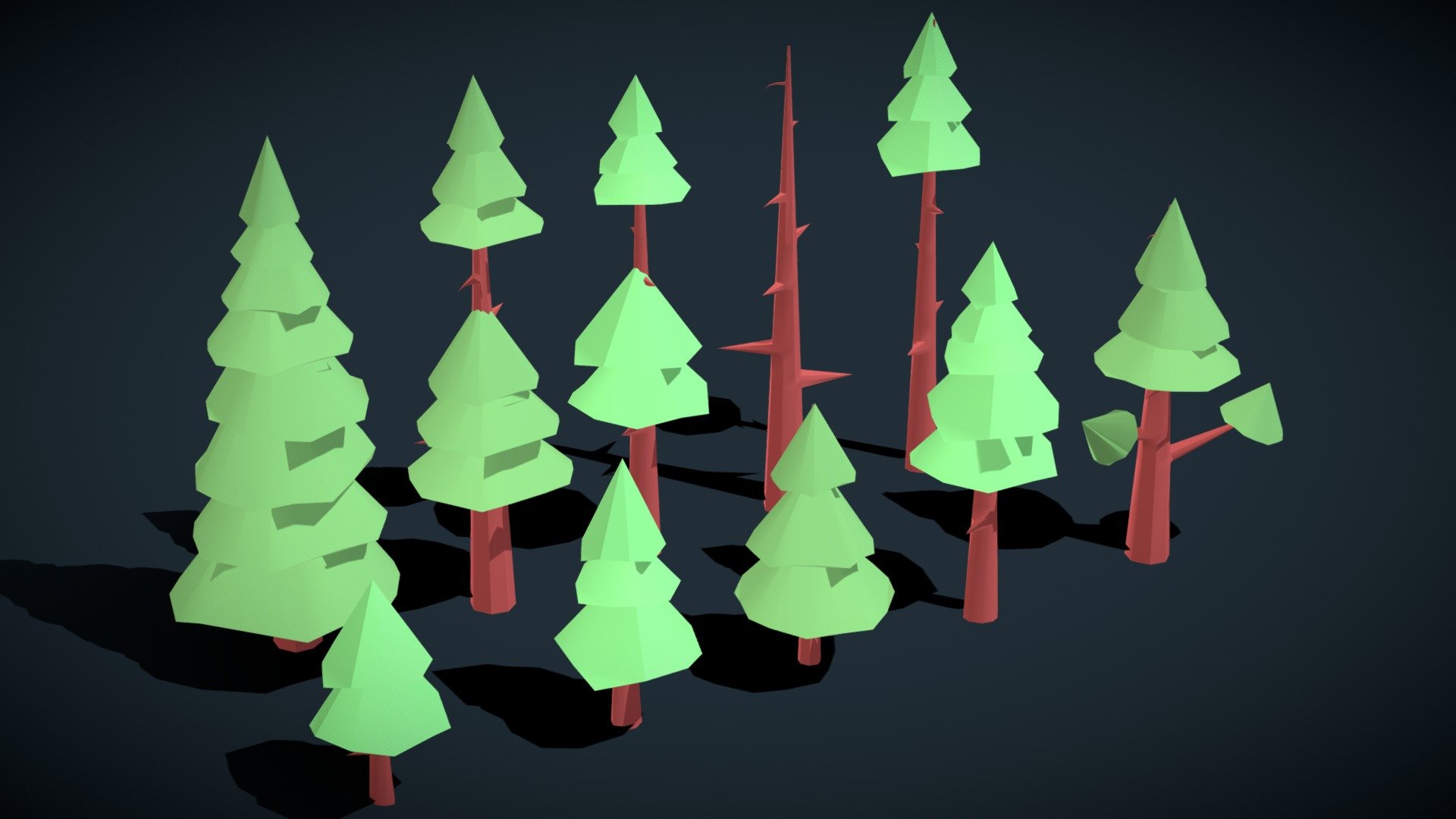 low poly pine tree pack 1 - Download Free 3D model by POLYSCAN ...