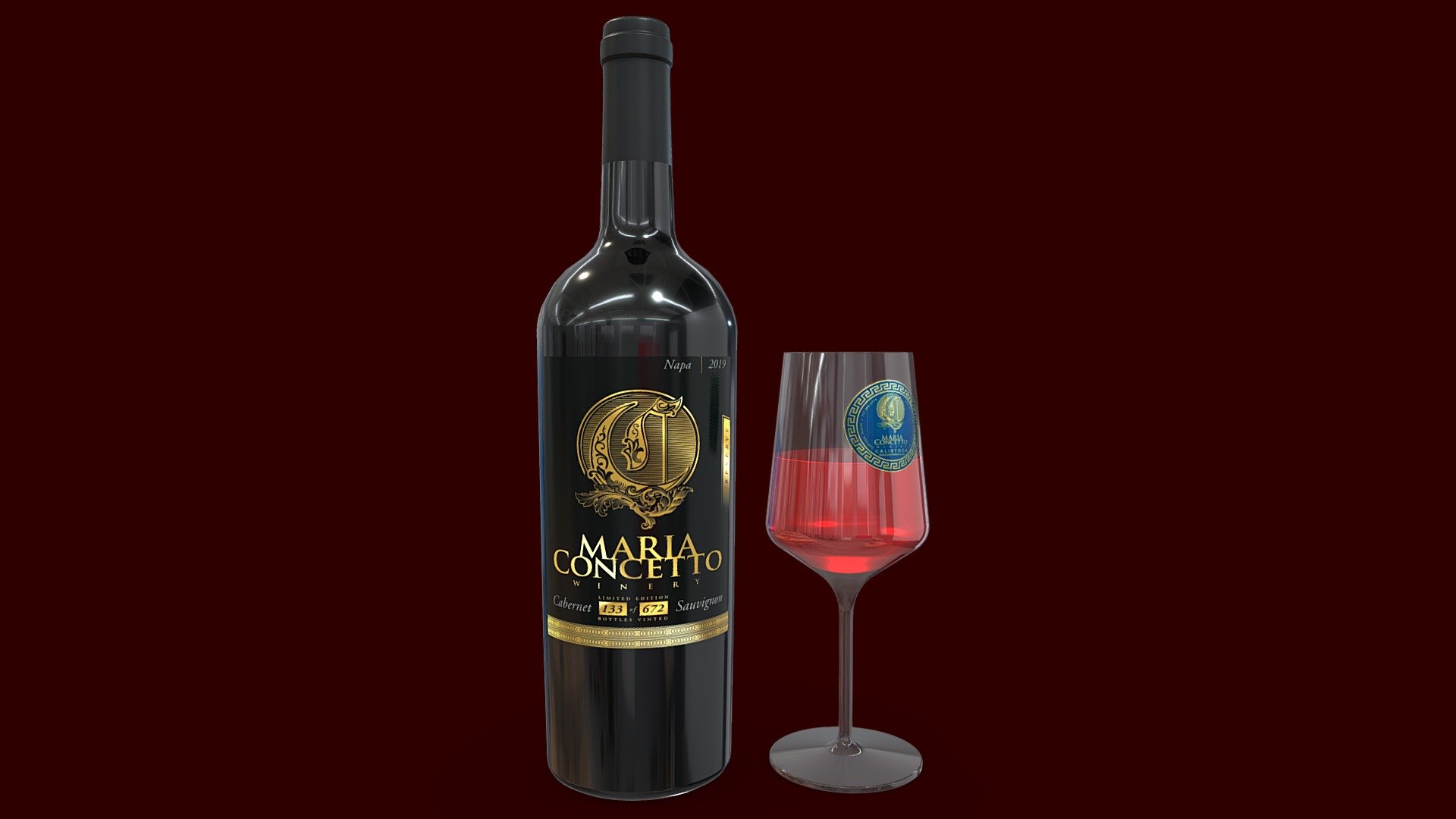 Maria Concetto Wine 3D Model - Buy Royalty Free 3D model by John Doe ...