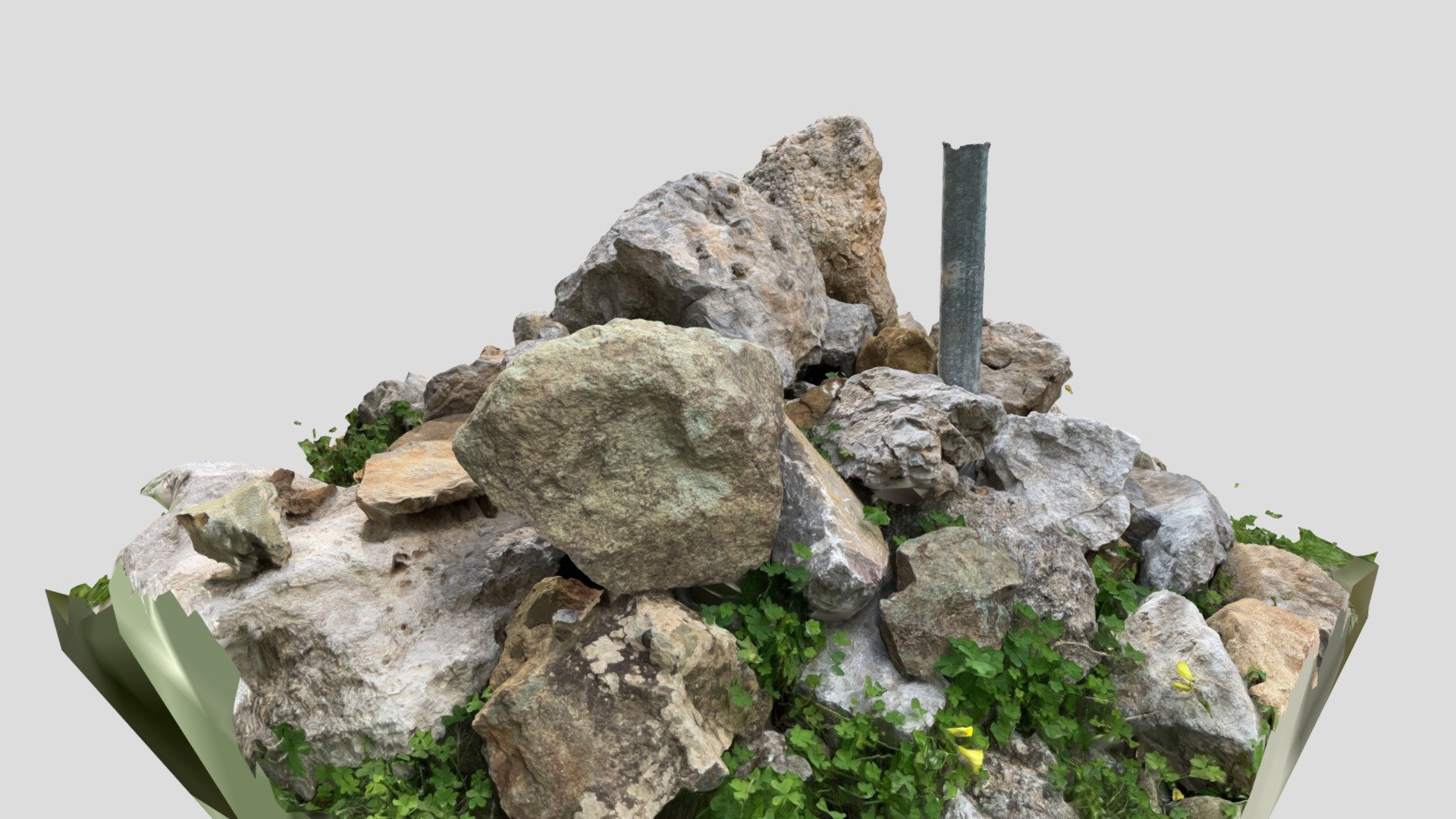 Pile of rocks with a metal pole - Download Free 3D model by skvyrla ...