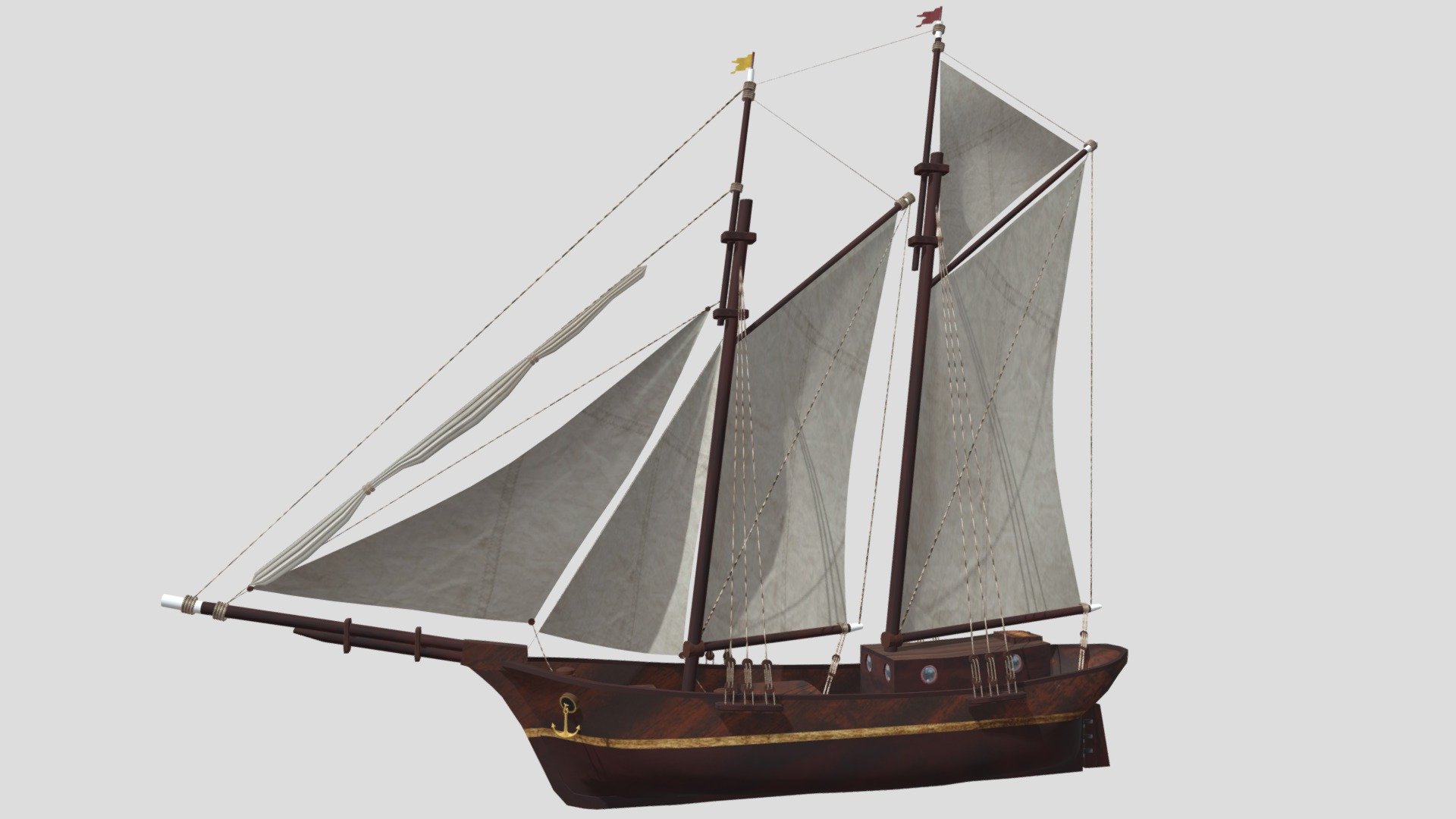 Merchant Schooner - Download Free 3D model by gogiart (@agt14032013 ...