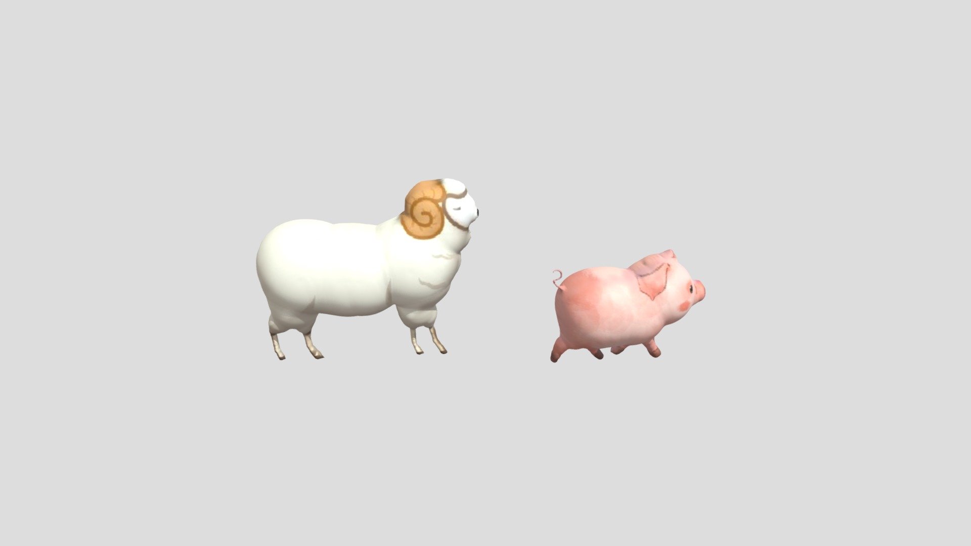 3D Animal: Pig and Sheep - 3D model by detania_12 [4a5eb07] - Sketchfab