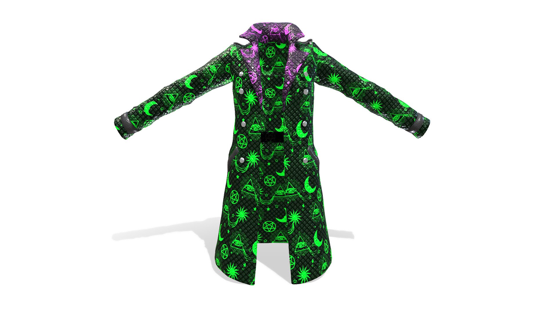 Wizard Mage Runic jacket- Trenchcoat 魔術師 - Buy Royalty Free 3D model by ...