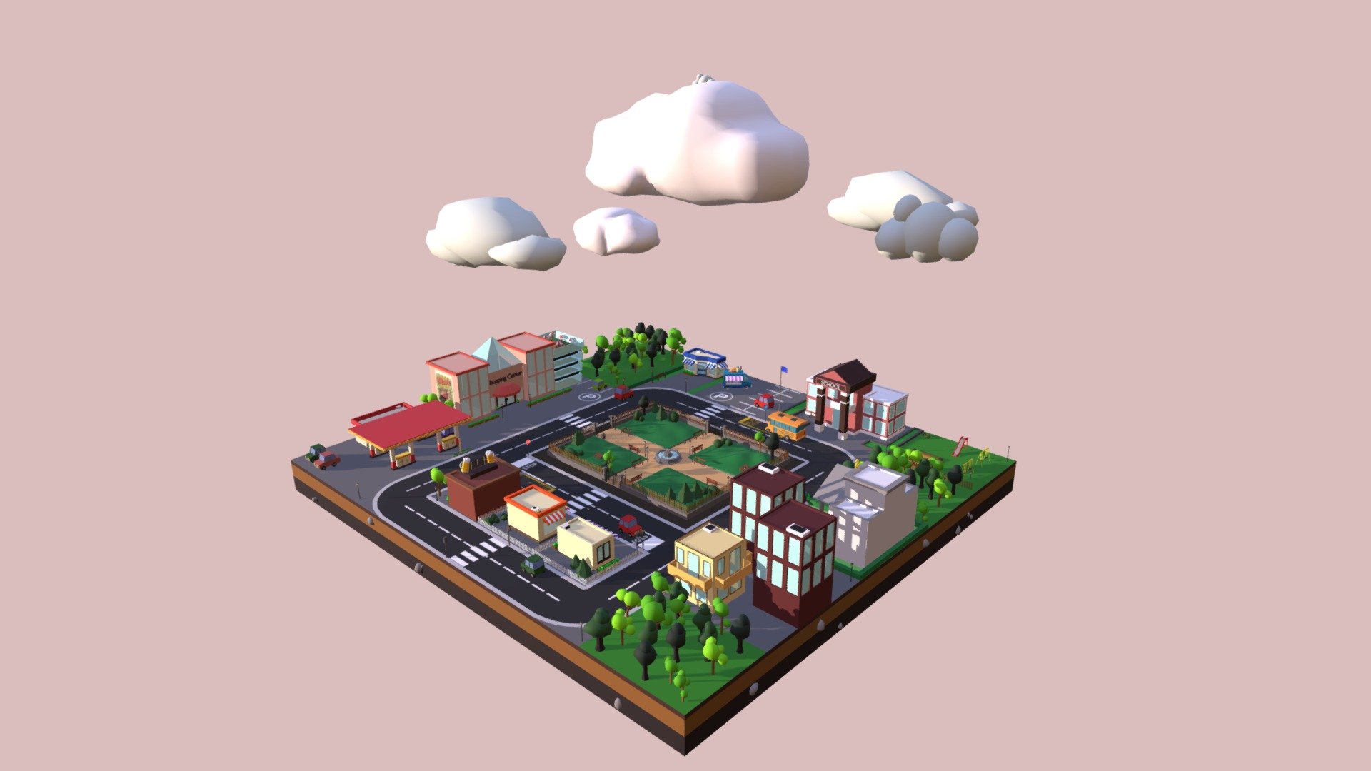 Low Poly City - Download Free 3D model by Virginia Vidonis ...