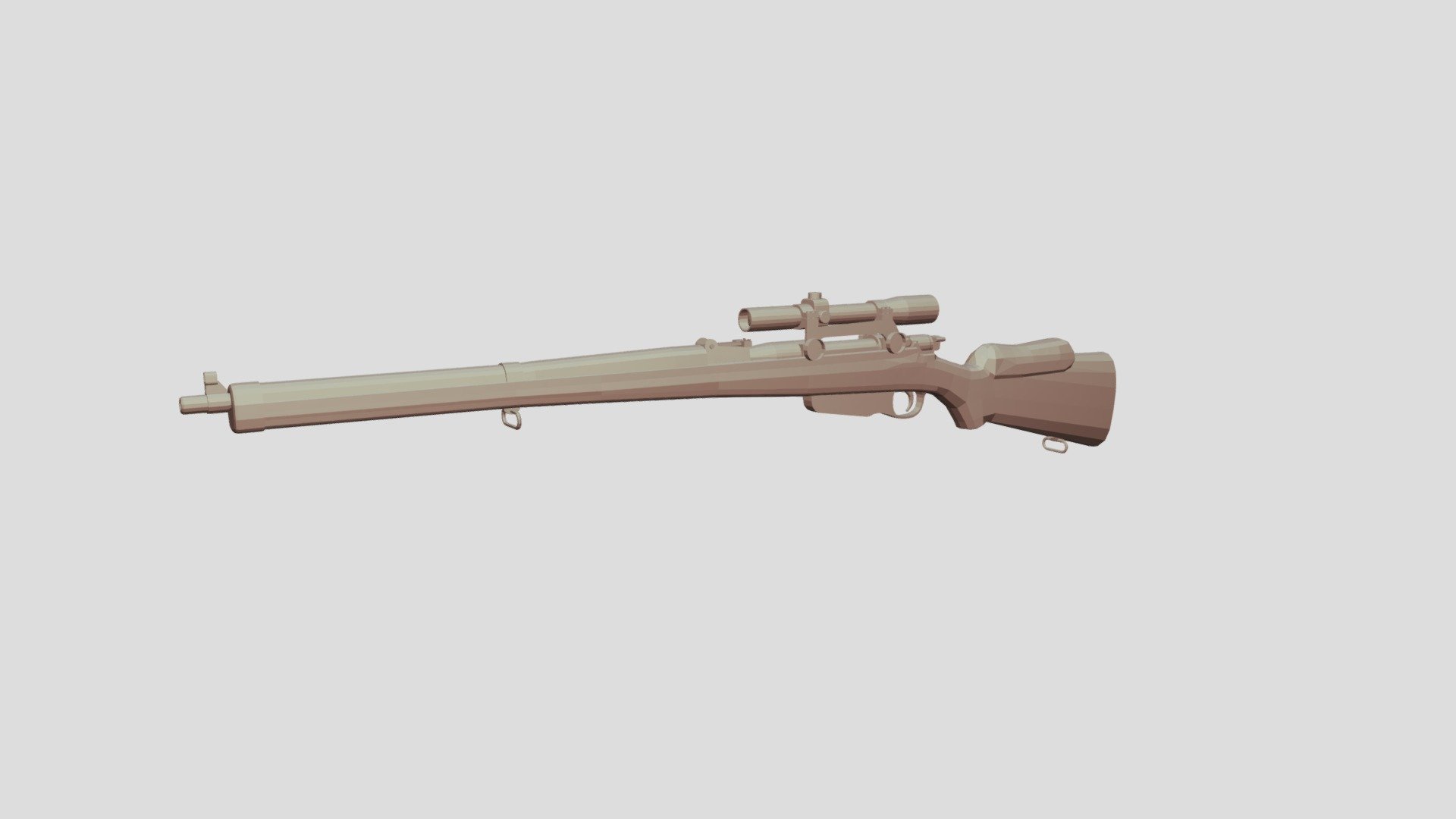 Western straight pull bolt-action sniper rifle - Download Free 3D model ...