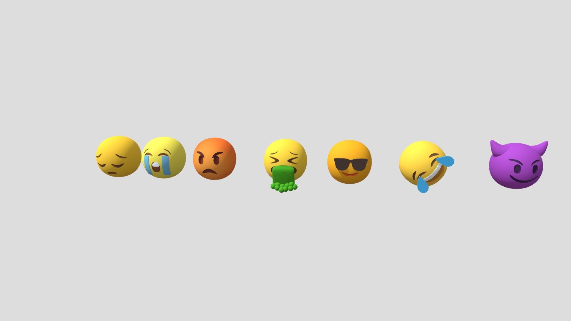 Pack of seven different emojis - Download Free 3D model by Tem04ka1337 ...