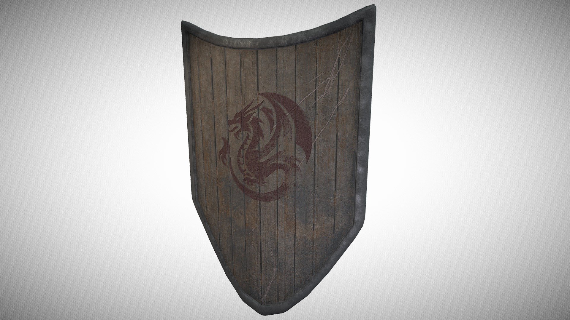 Dirty medieval shield with dragon emblem - Download Free 3D model by ...