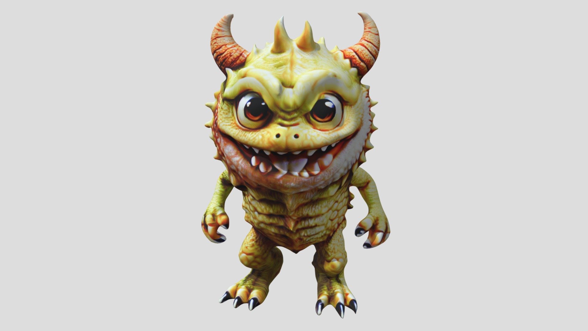Cute Yellow Monster - Download Free 3D model by Jungle Jim (@jungle_jim ...