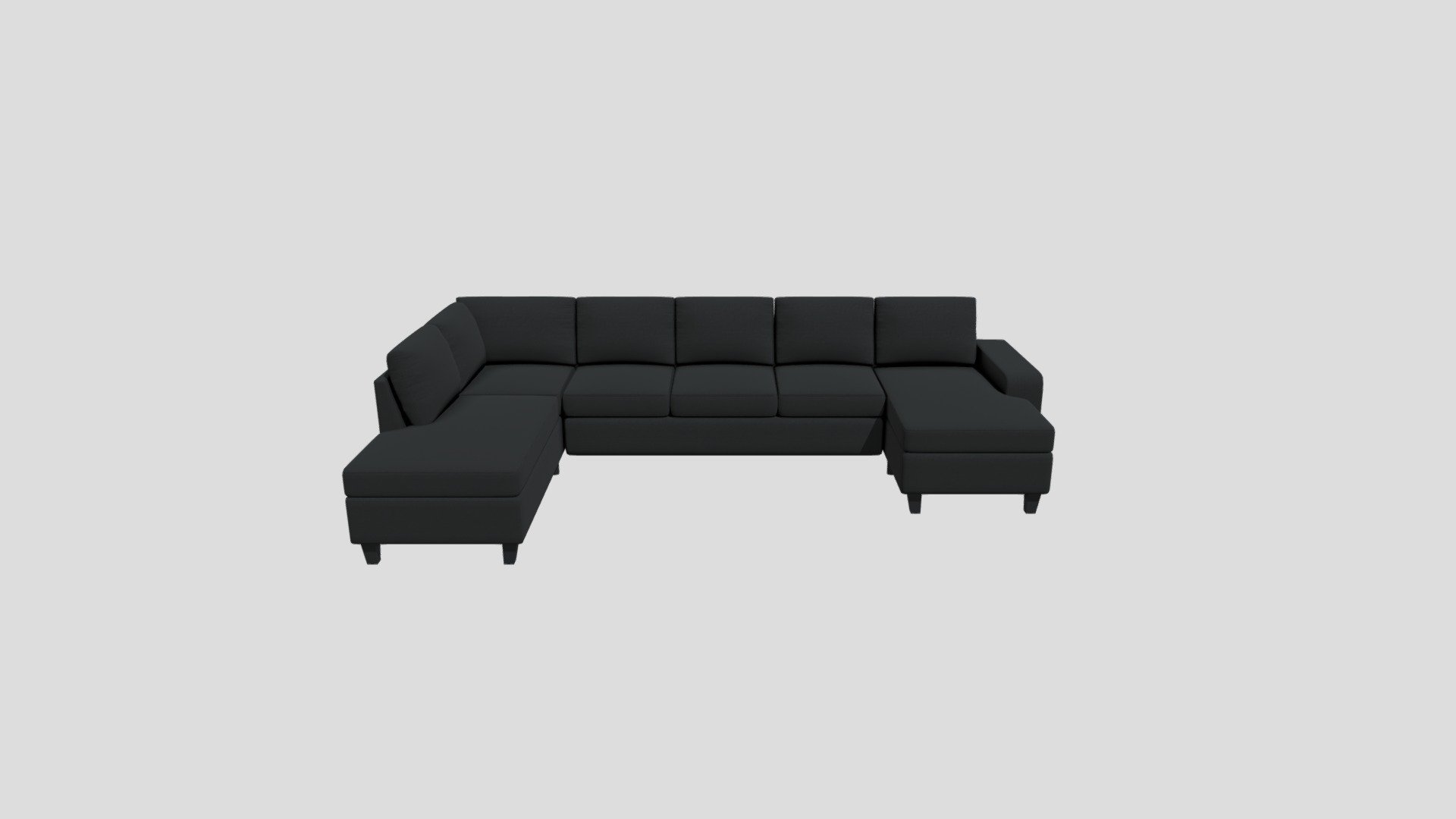 Houston U Sofa Large With Divan Right - Buy Royalty Free 3D model by ...
