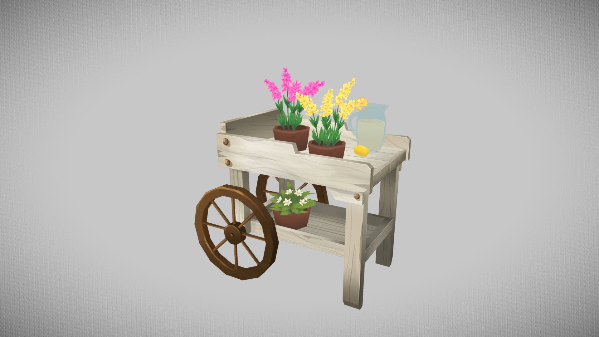Flower Cart - 3D model by Gwiblet [4ab2c39] - Sketchfab
