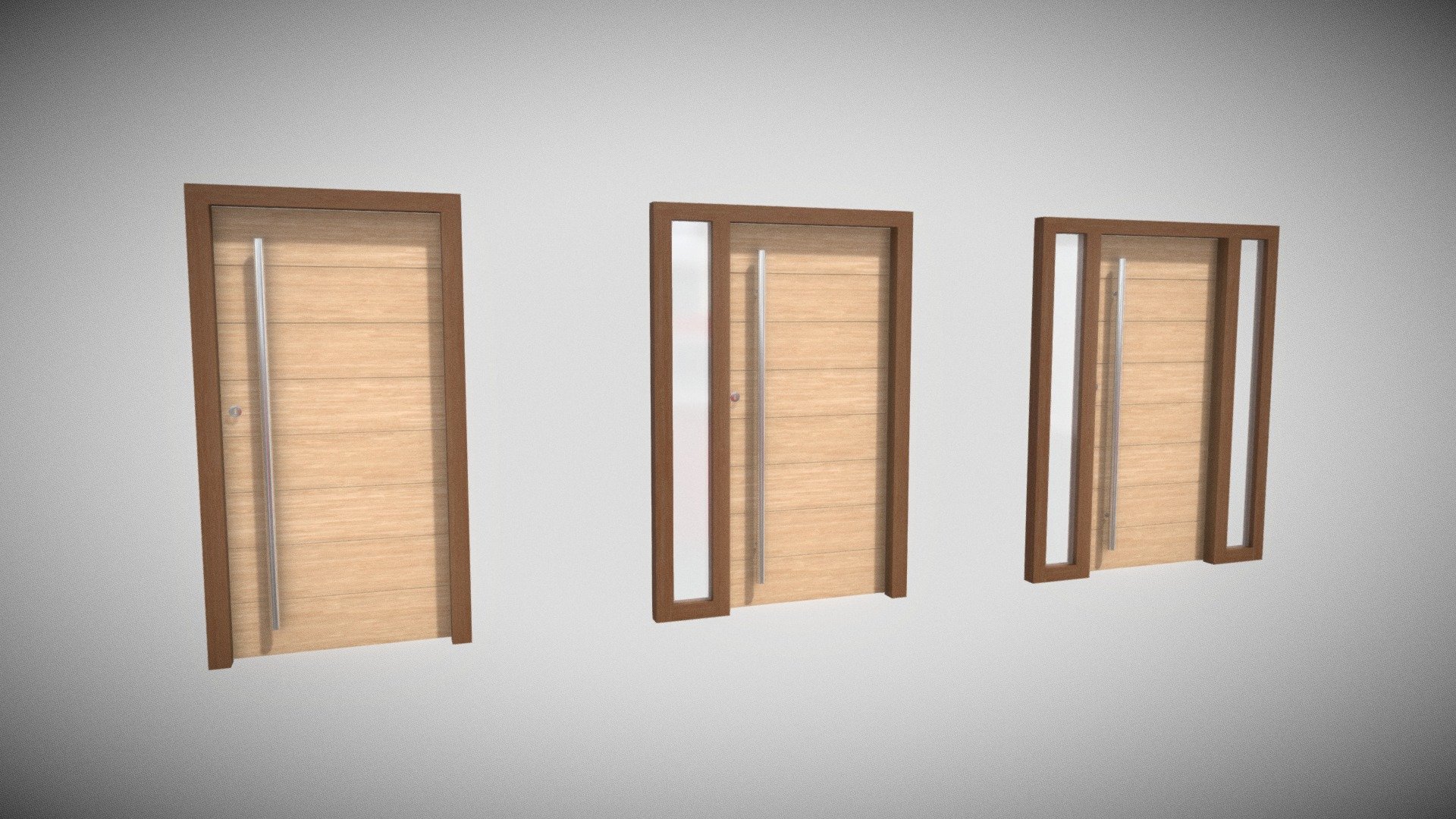 Modern Door with Glass Side Panels - Download Free 3D model by TutosN (@Tutos_N) [4ab334f ...