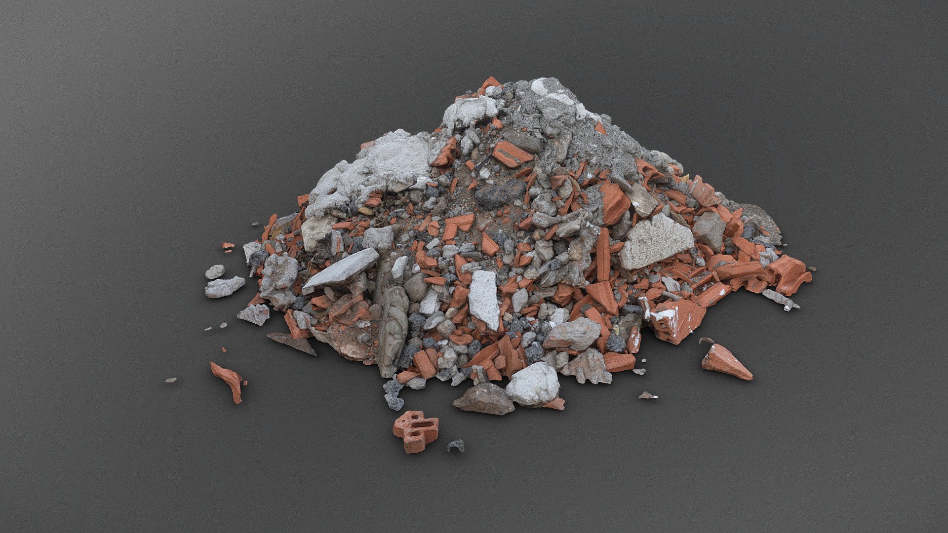 Pile of construction ruined cement bricks - 3D model by axonite ...
