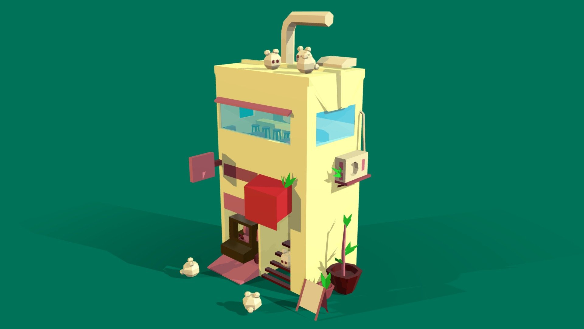 Juice Box House / Environment Low Poly - 3D model by Ximb [4ac09d0 ...