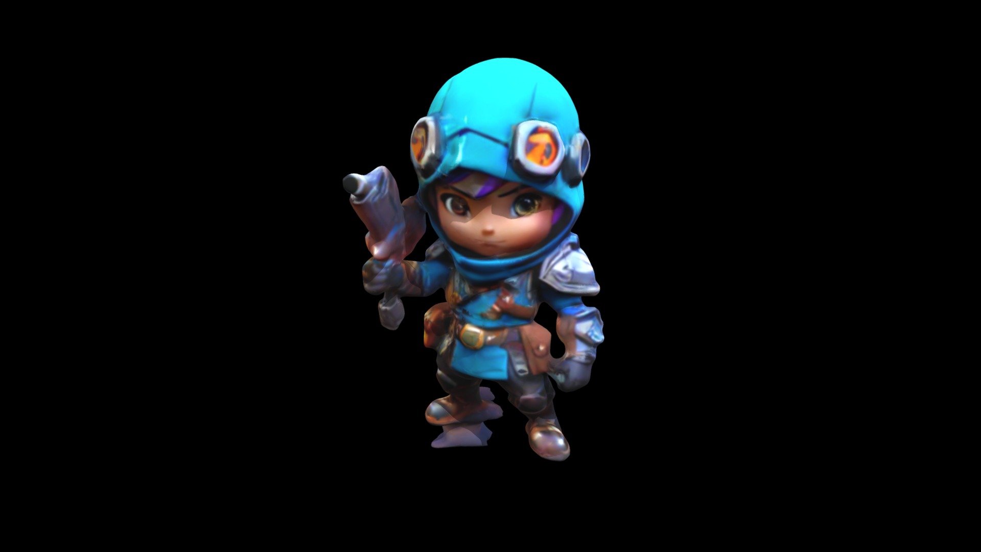 Hero Robbie, a determined adventurer with purple - Download Free 3D ...